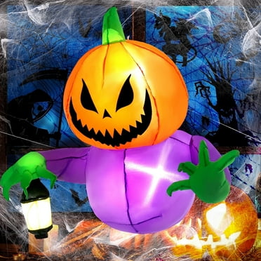 Costway 8 FT Outdoor Halloween Inflatable Dead Tree w/ Ghost & Pumpkins ...