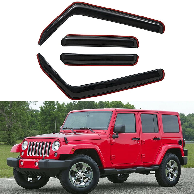 Possbay 4X Window Visors Rain Guard Deflector For Jeep Wrangler JK ...