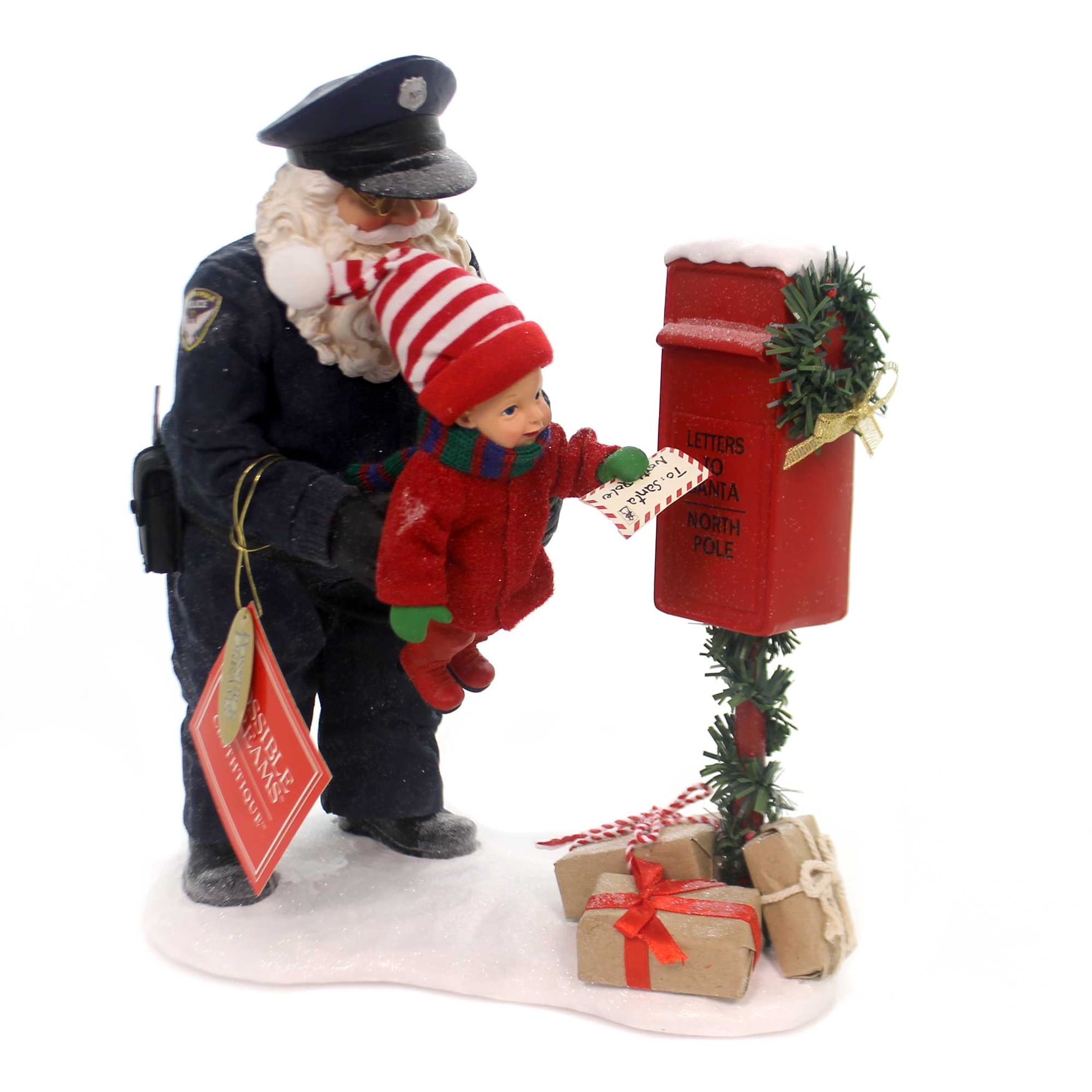 Possible Dreams Protect And Serve Fabric North Pole Police Mailbox ...