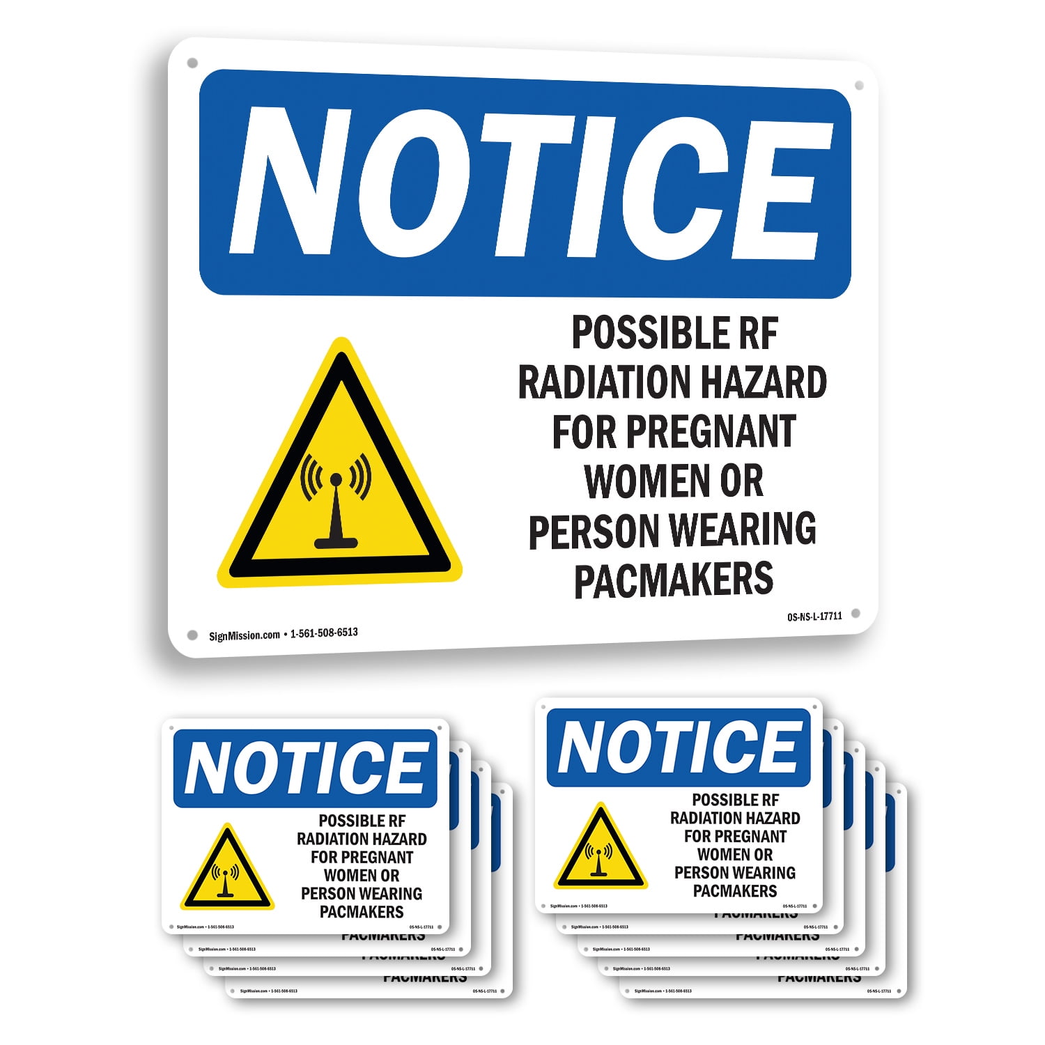 Possible RF Radiation Hazard OSHA Notice Aluminum Sign 10 Inch x 7 Inch ...