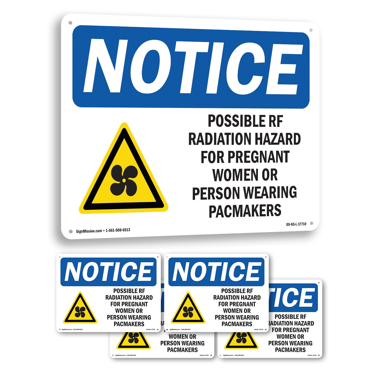 Possible RF Radiation Hazard OSHA Notice Rigid Plastic Sign 10 Inch x 7 ...
