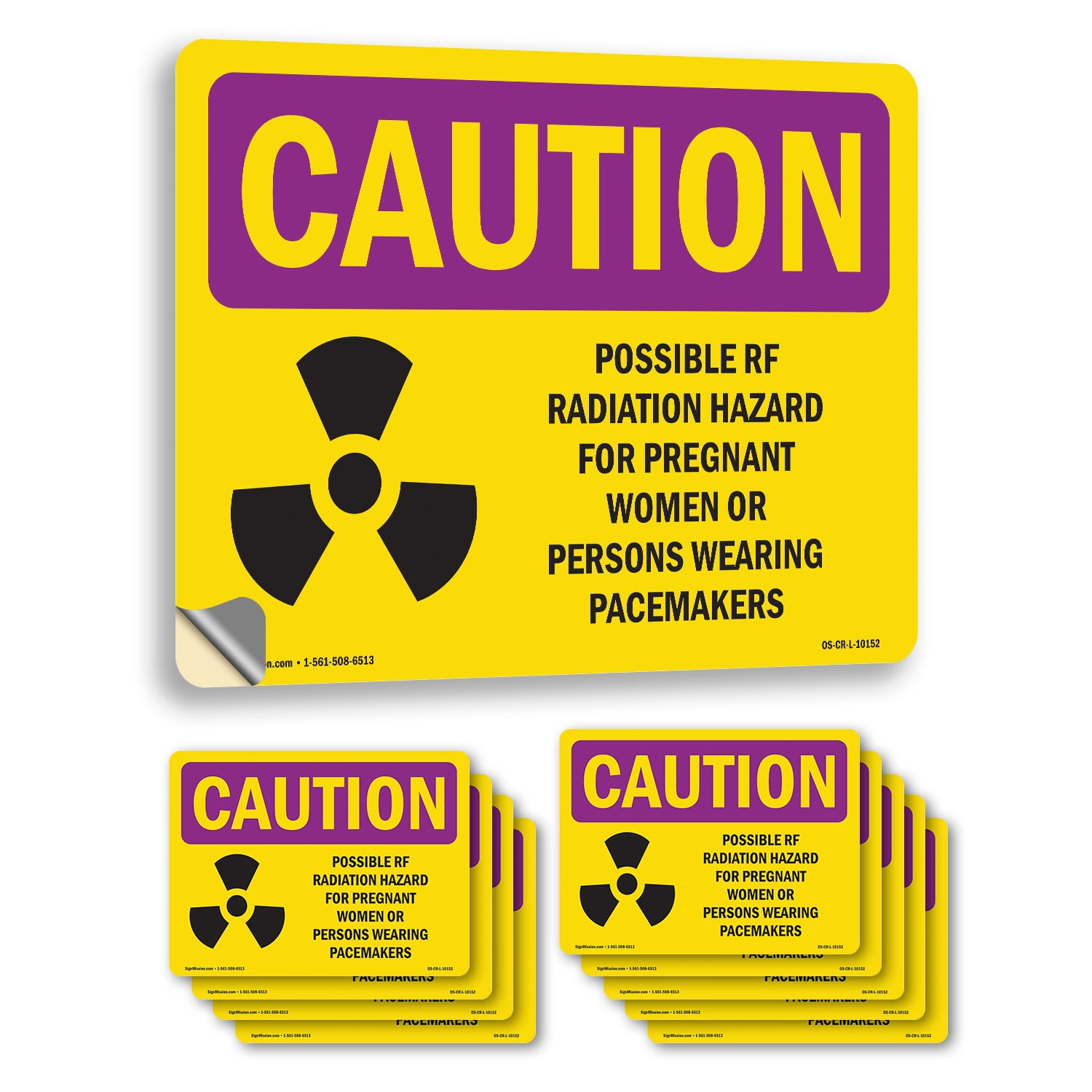 Possible RF Radiation Hazard With Symbol OSHA Caution Radiation Vinyl ...