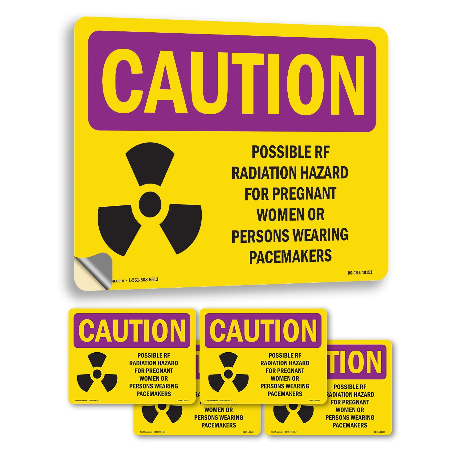 Possible RF Radiation Hazard With Symbol OSHA Caution Radiation Vinyl ...