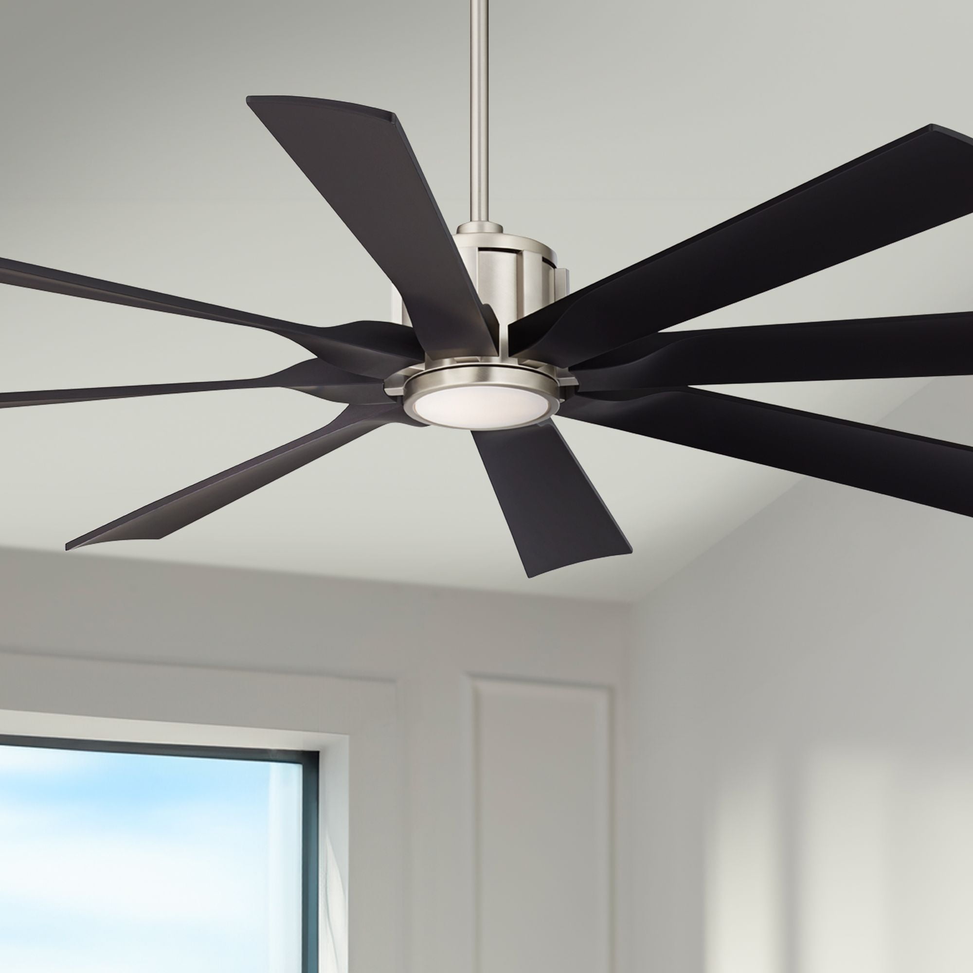 Possini Euro Design 60" Defender Indoor Outdoor Ceiling Fan 8 Blade LED ...