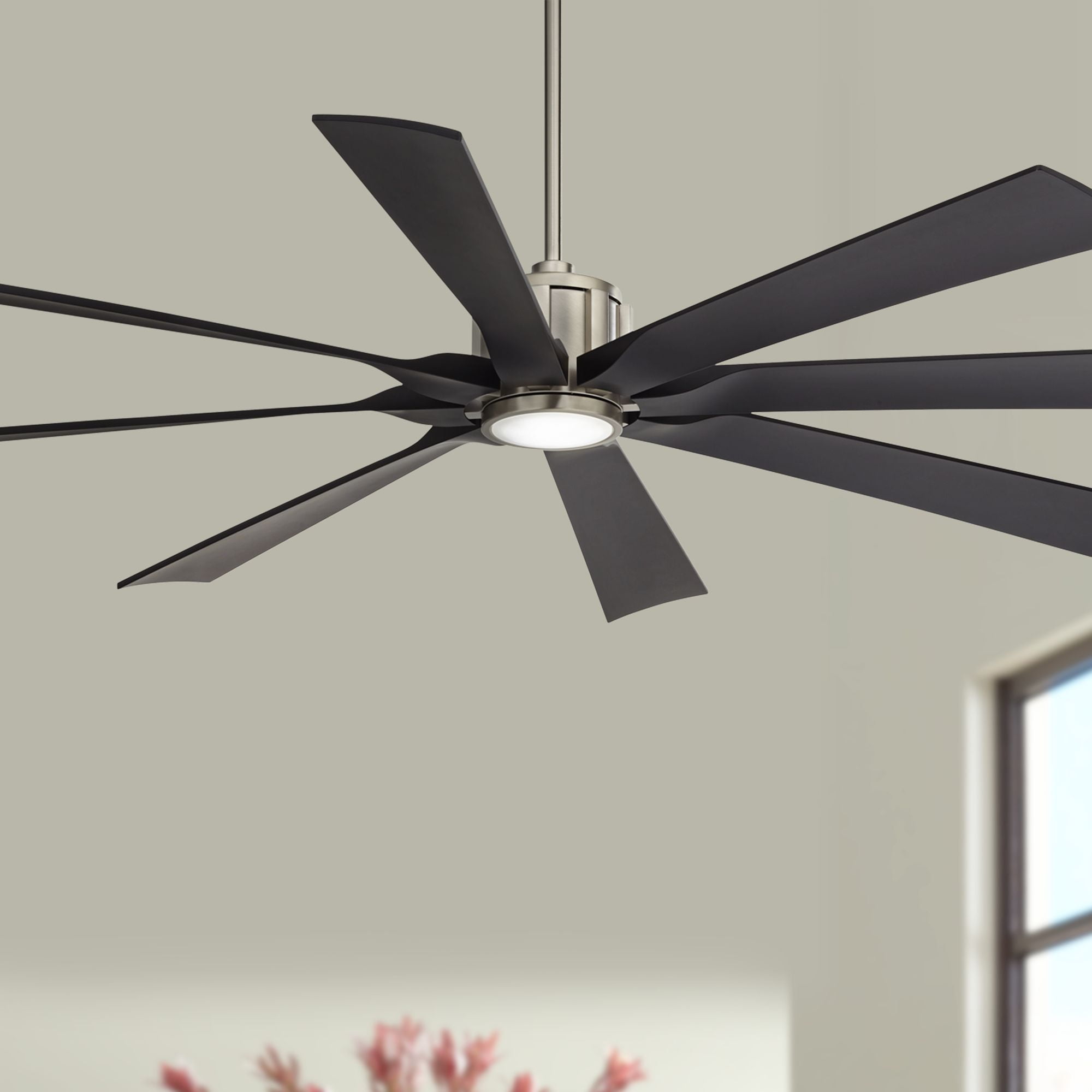 Possini Euro Design 70" Defender Indoor Outdoor Ceiling Fan 8 Blade LED ...