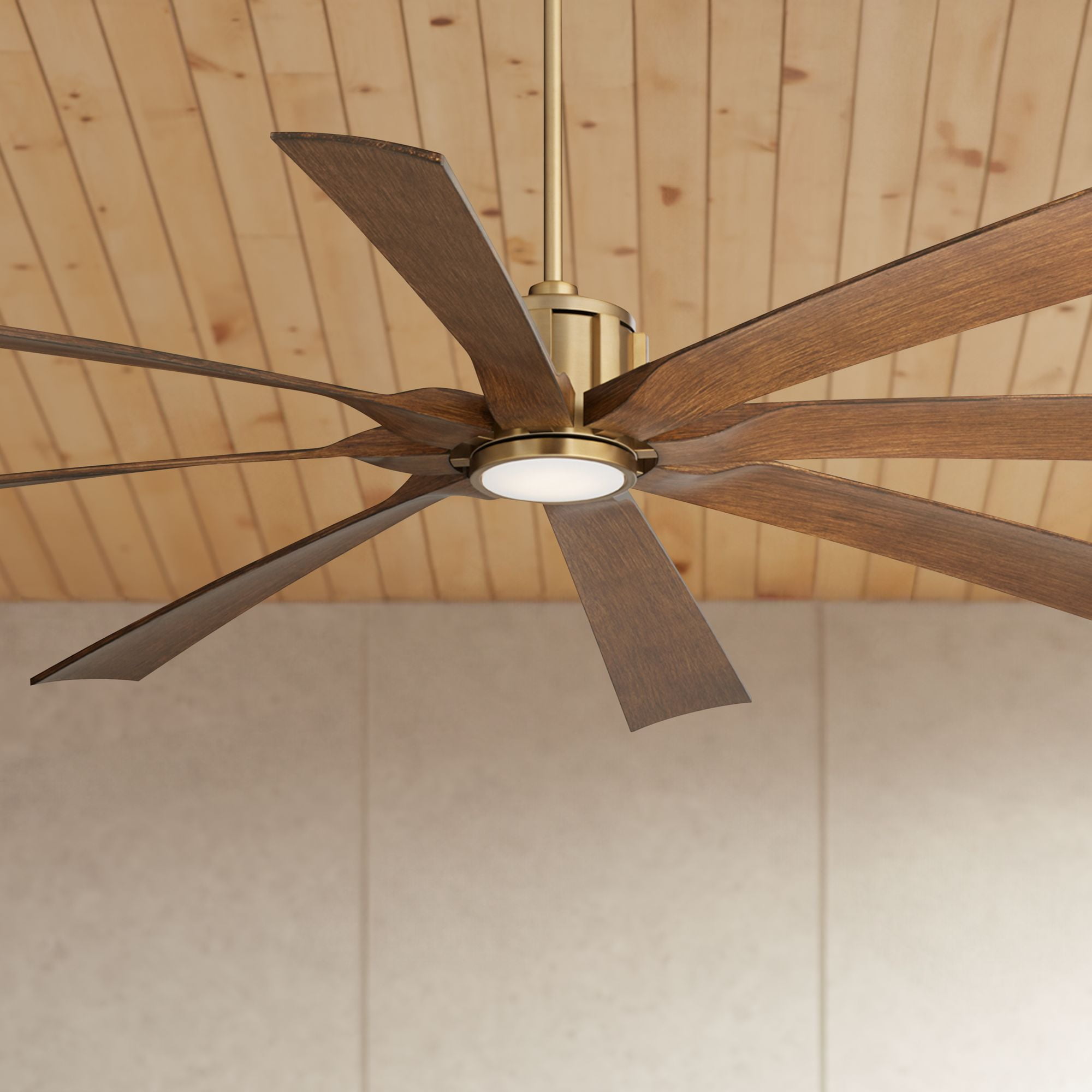 Possini Euro Design 70" Defender Indoor Outdoor Ceiling Fan 8 Blade LED ...
