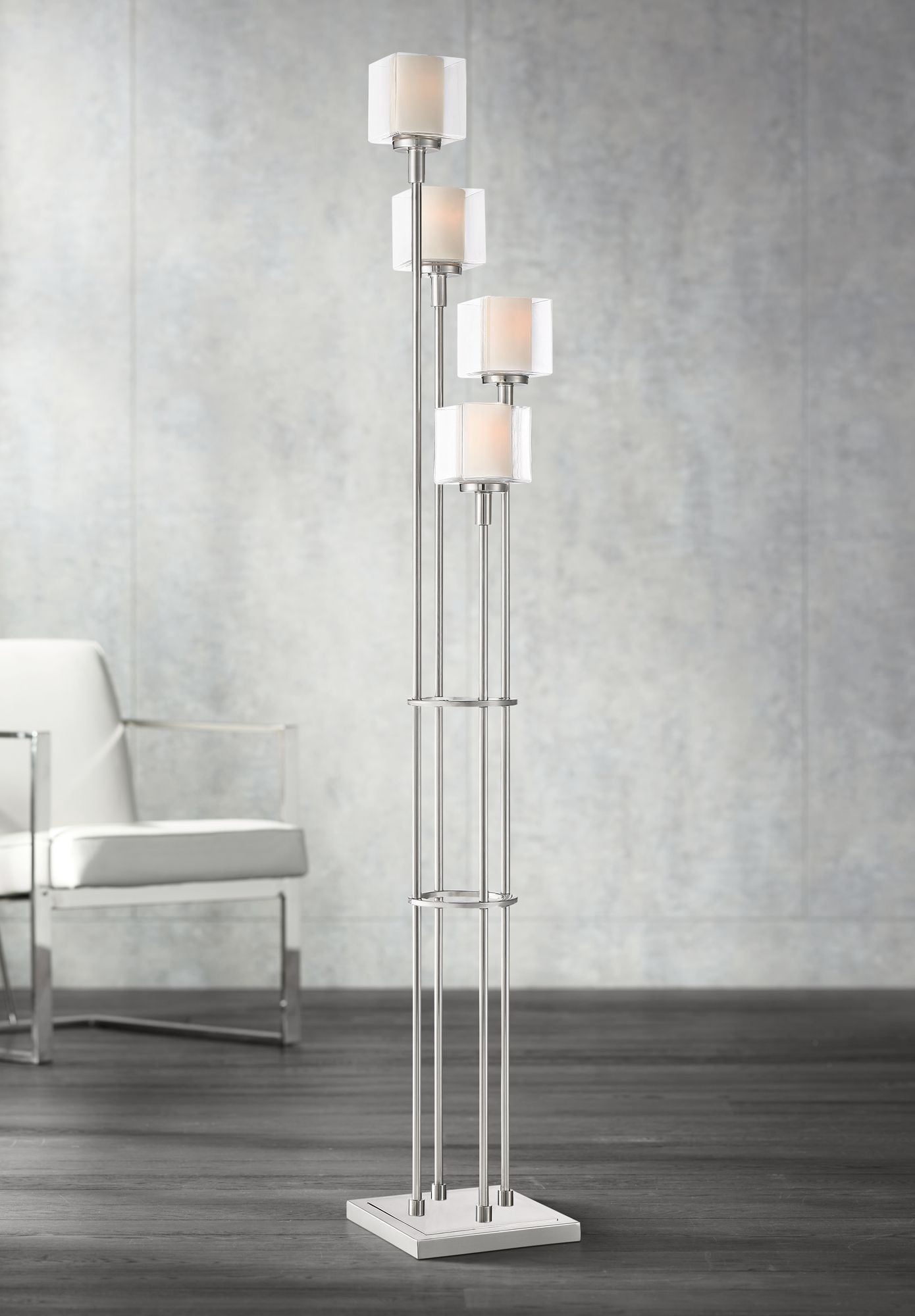 Possini Euro Design Modern Tree Floor Lamp with USB Charging Port 4 ...