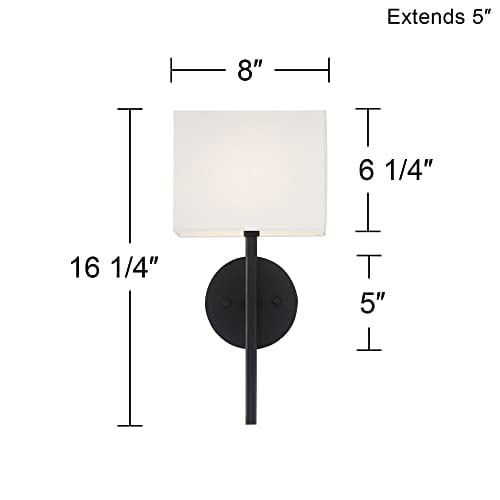 Possini Euro Design Favreau Modern Wall Sconce Lighting Black Hardwired ...