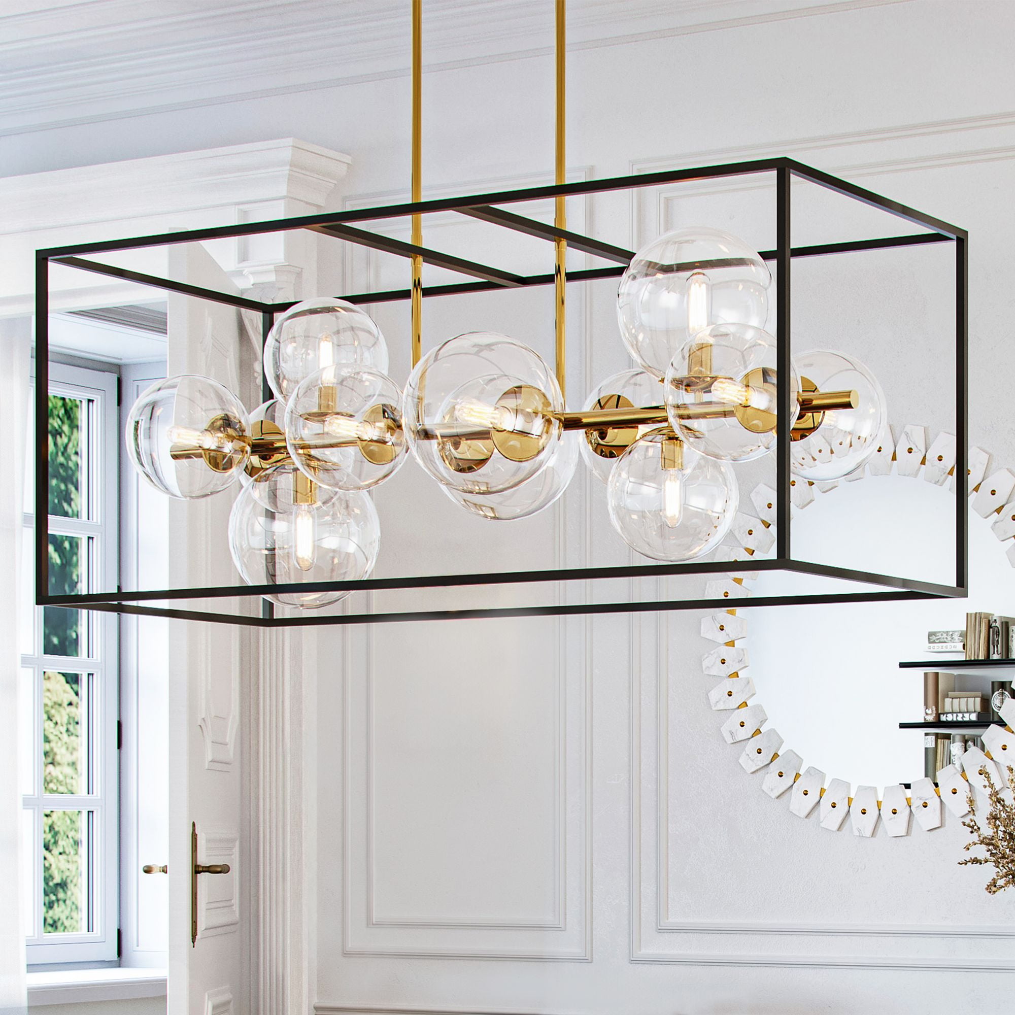 Customer reviews for Possini Euro Design Fitzgerald Black Gold Linear ...