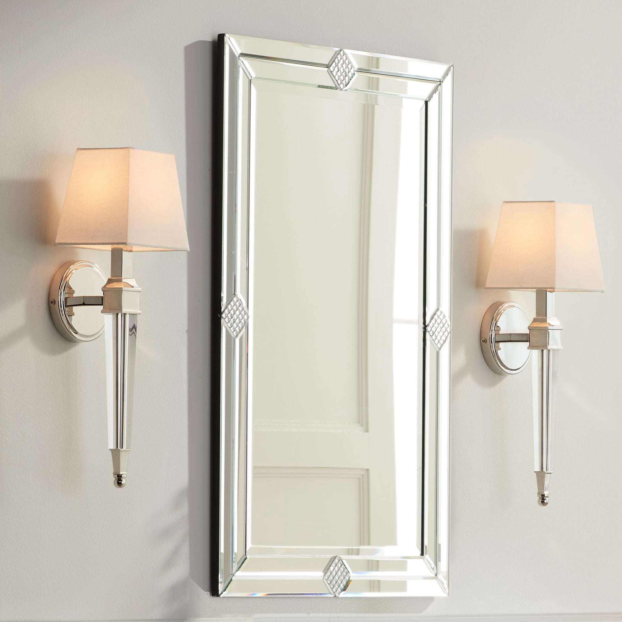 Possini Euro Design Irene Modern Wall Light Sconces Set of 2 Polished ...