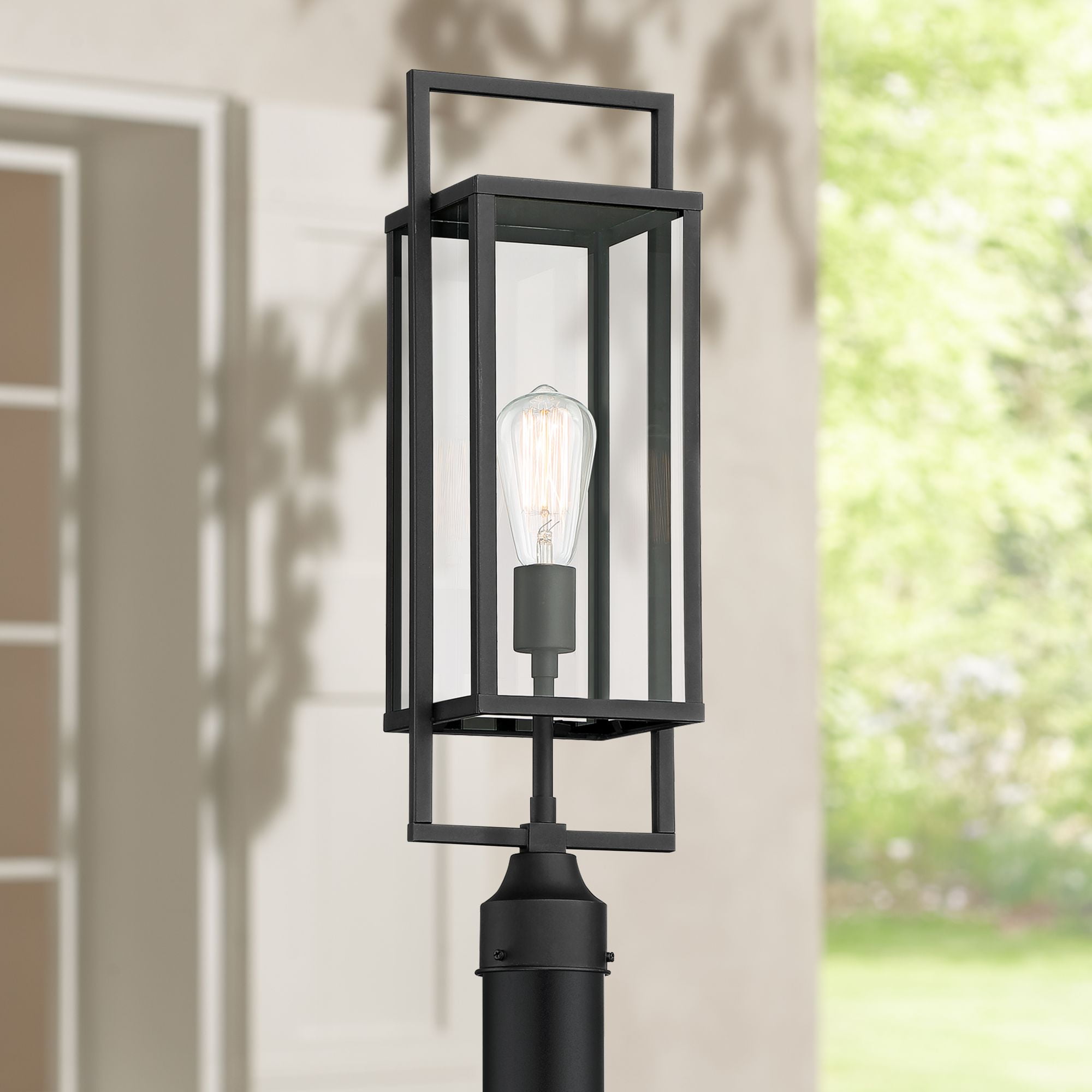 Possini Euro Design Jericho Modern Outdoor Post Light Textured Black 22 ...