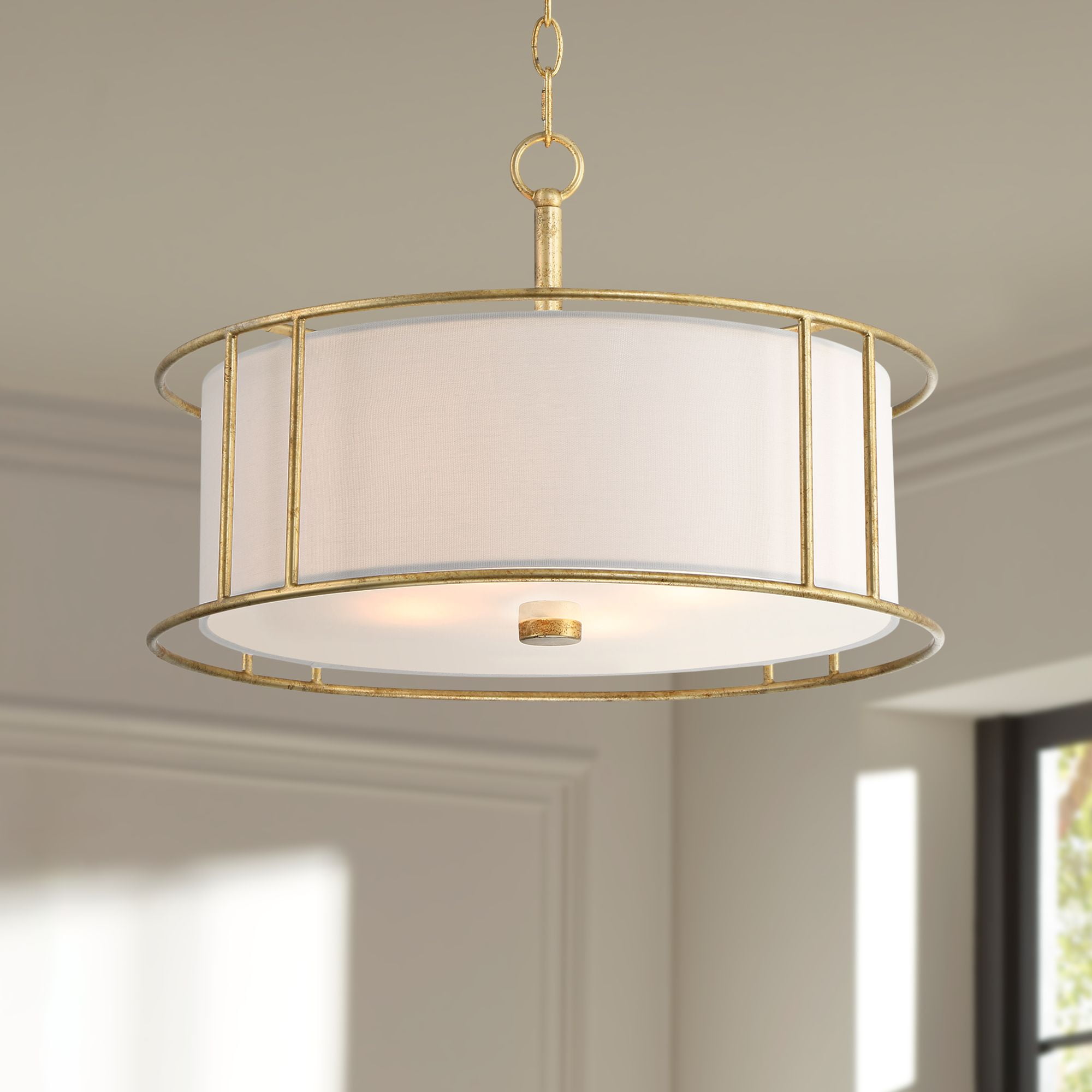 Possini Euro Design Kahna Painted Gold Pendant Chandelier 20" Wide ...