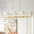 Possini Euro Design Kime Gold Linear Pendant Chandelier 50" Wide Modern ...