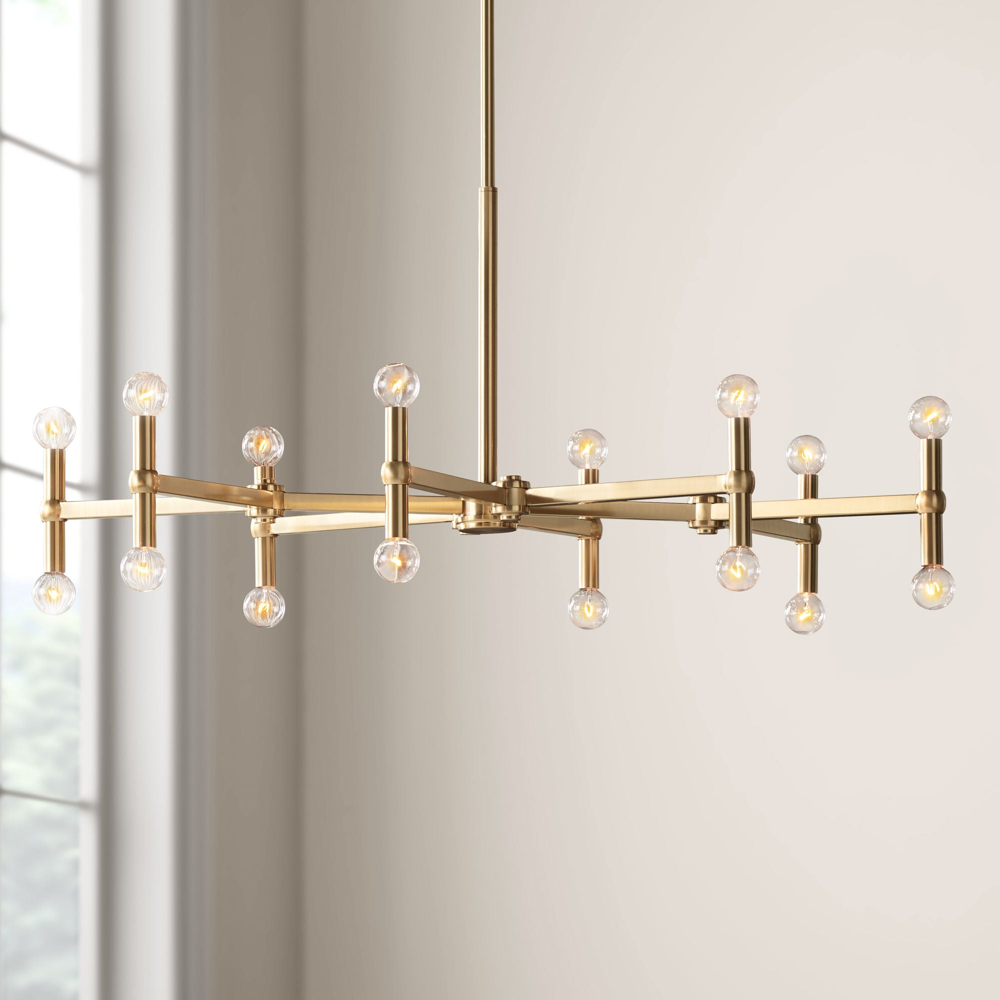 "Possini Euro Design Marya 37"" Wide 24-Light Modern Chandelier, Satin ...