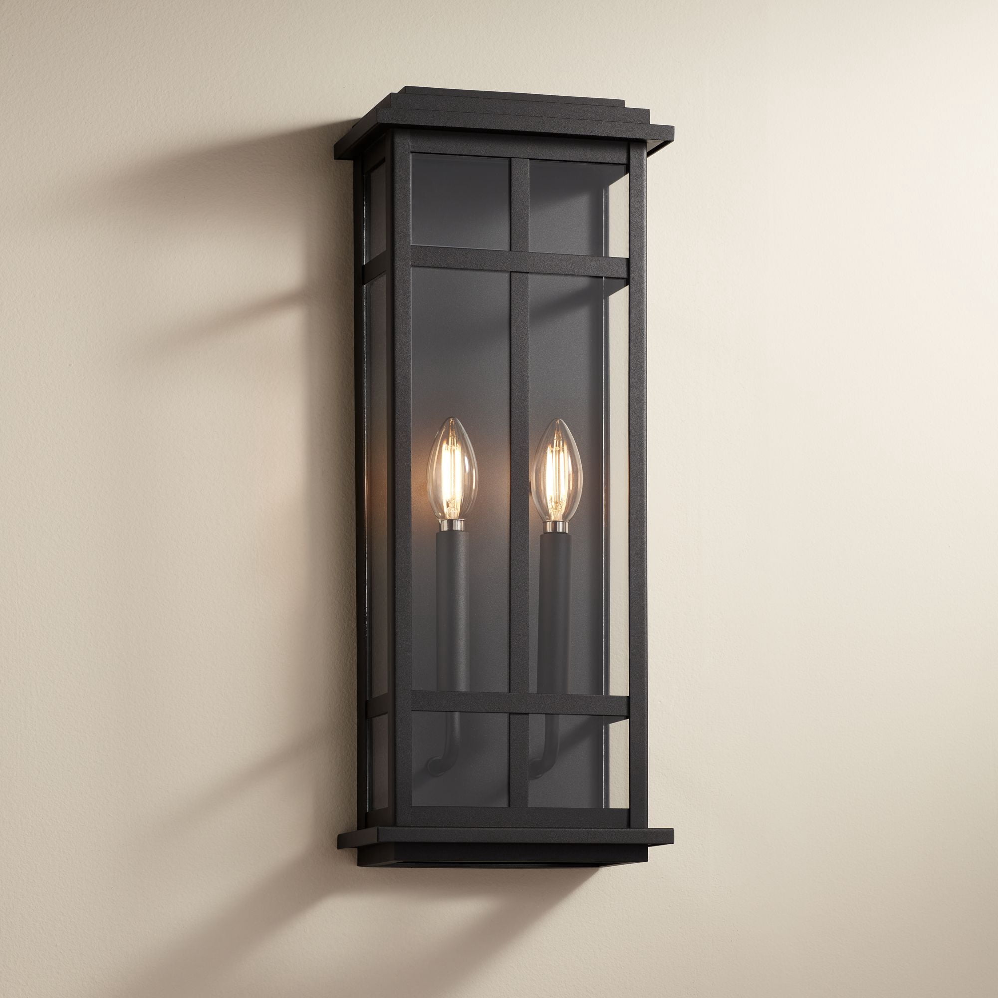 Possini Euro Design Metrix Modern Wall Light Sconce Black Metal ...