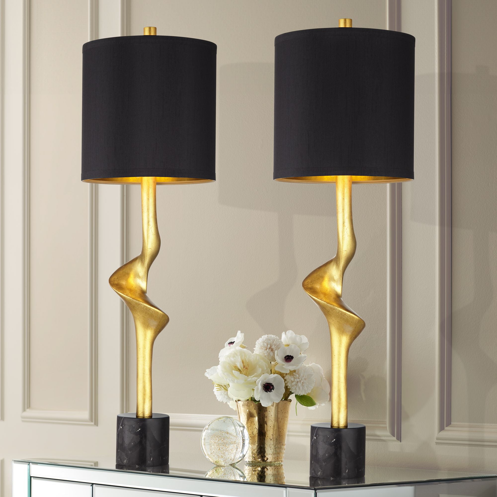 Possini Euro Design Minerva 32" Tall Large Modern Glam End Table Lamps ...