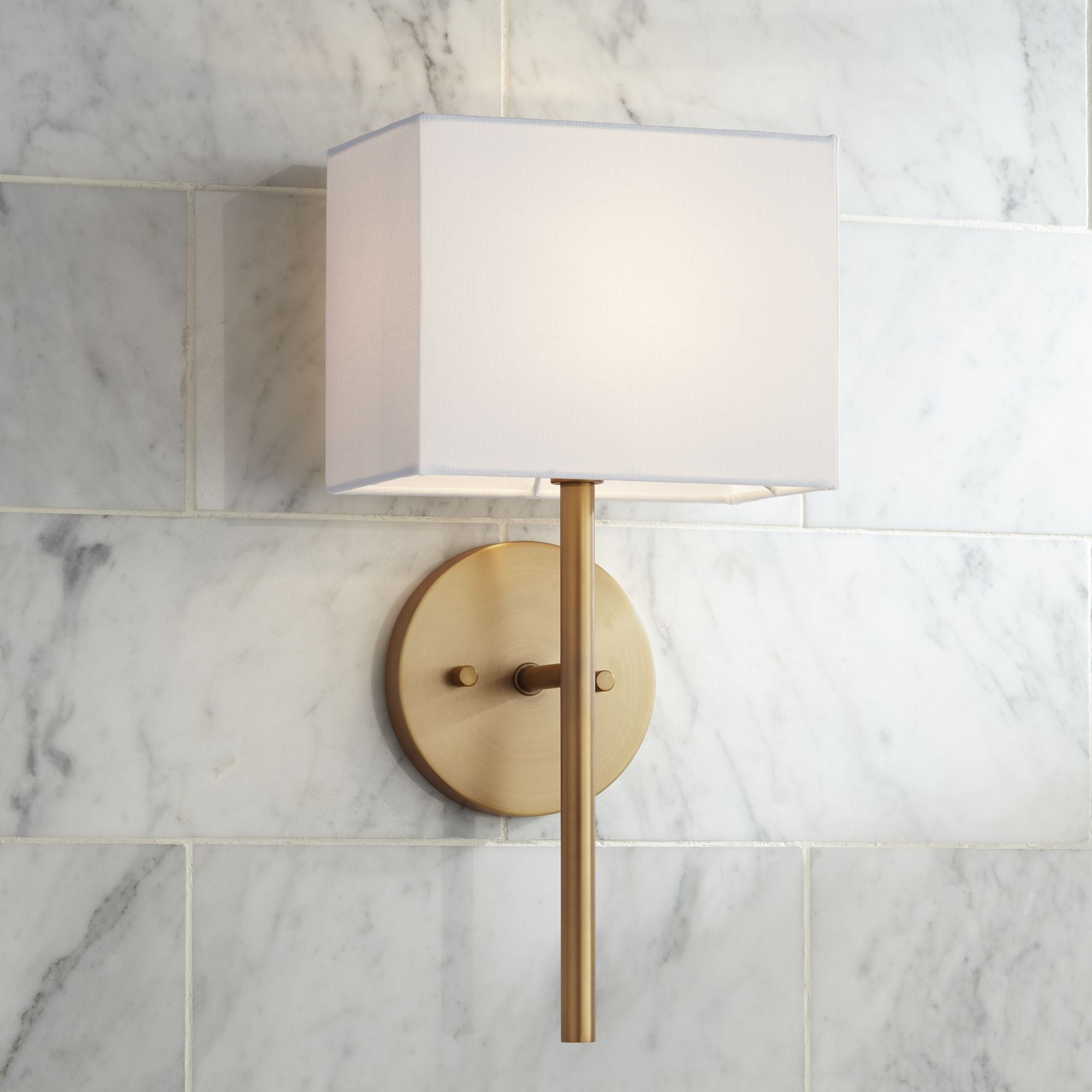 Possini Euro Design Modern Wall Sconce Lighting Warm Brass Hardwired 16 ...