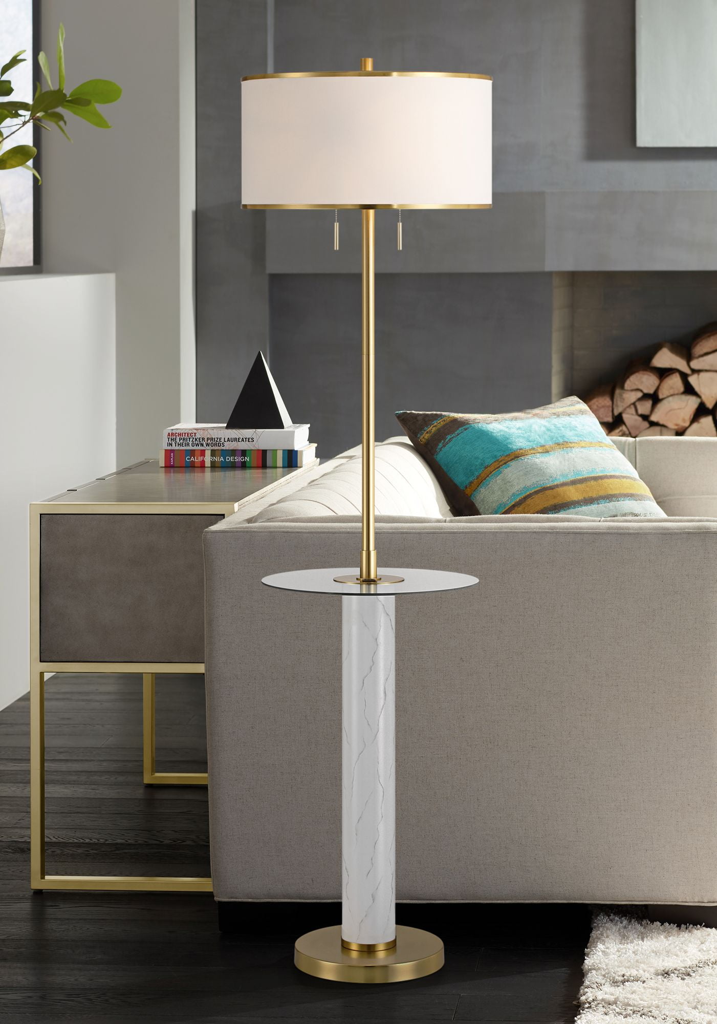 Possini Euro Design Bellini Modern 65" Tall Standing Floor Lamp with ...