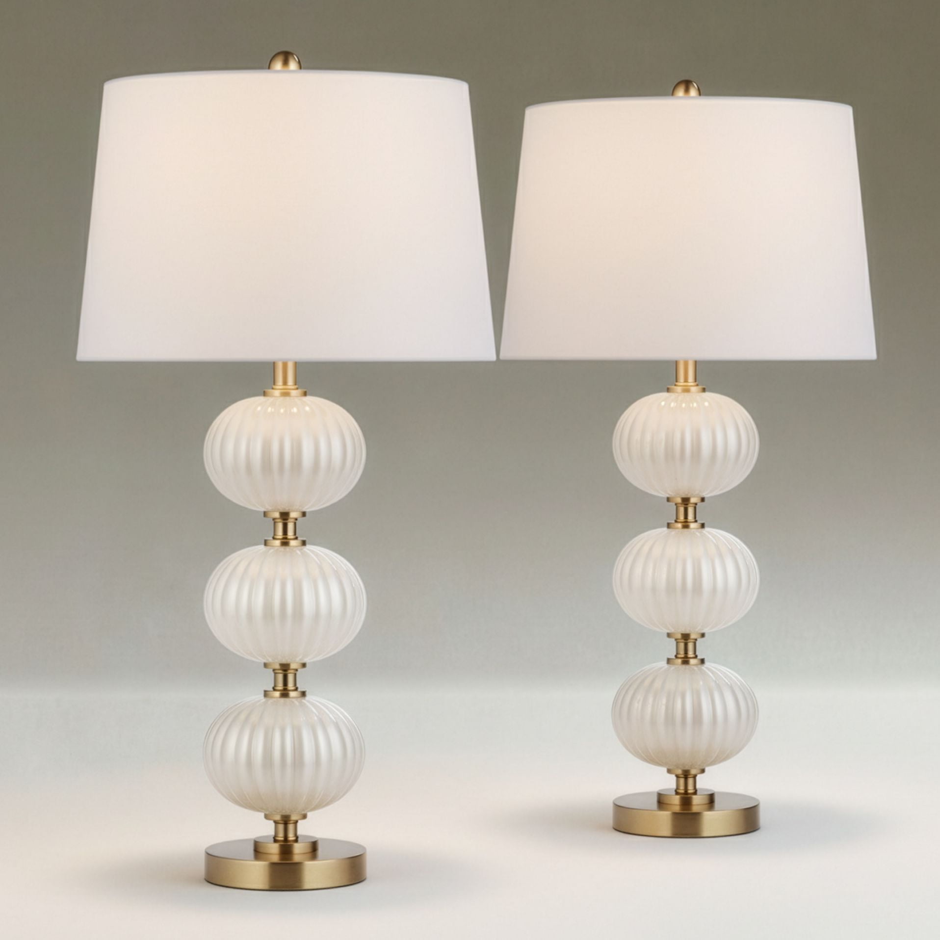 Possini Euro Design Possini Euro Grace 30"H Pearl White Fluted Glass ...