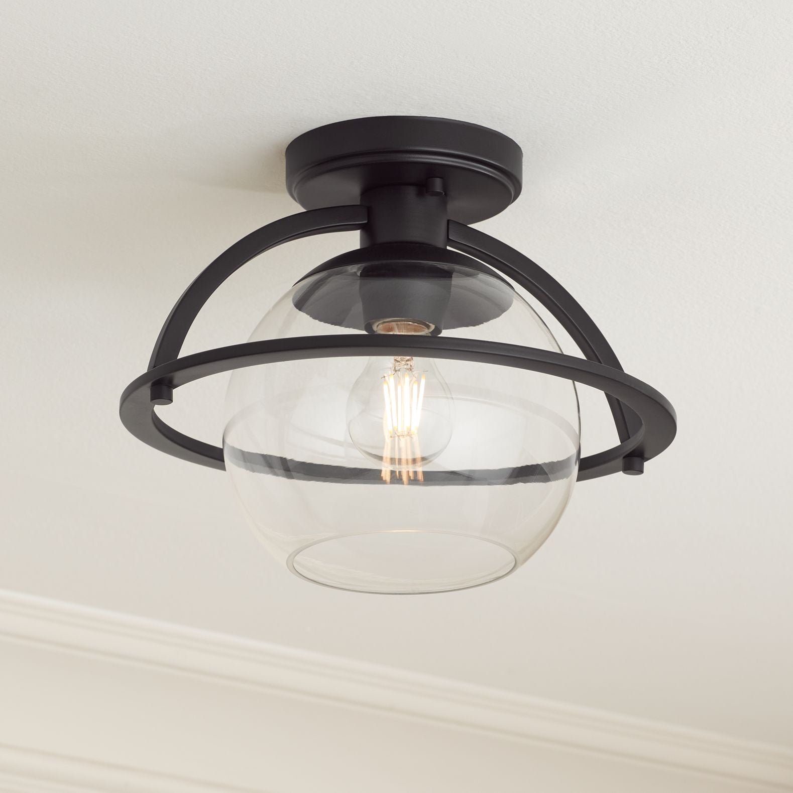 Possini Euro Design Oblys 12" Modern Semi Flush-Mount Ceiling Light ...