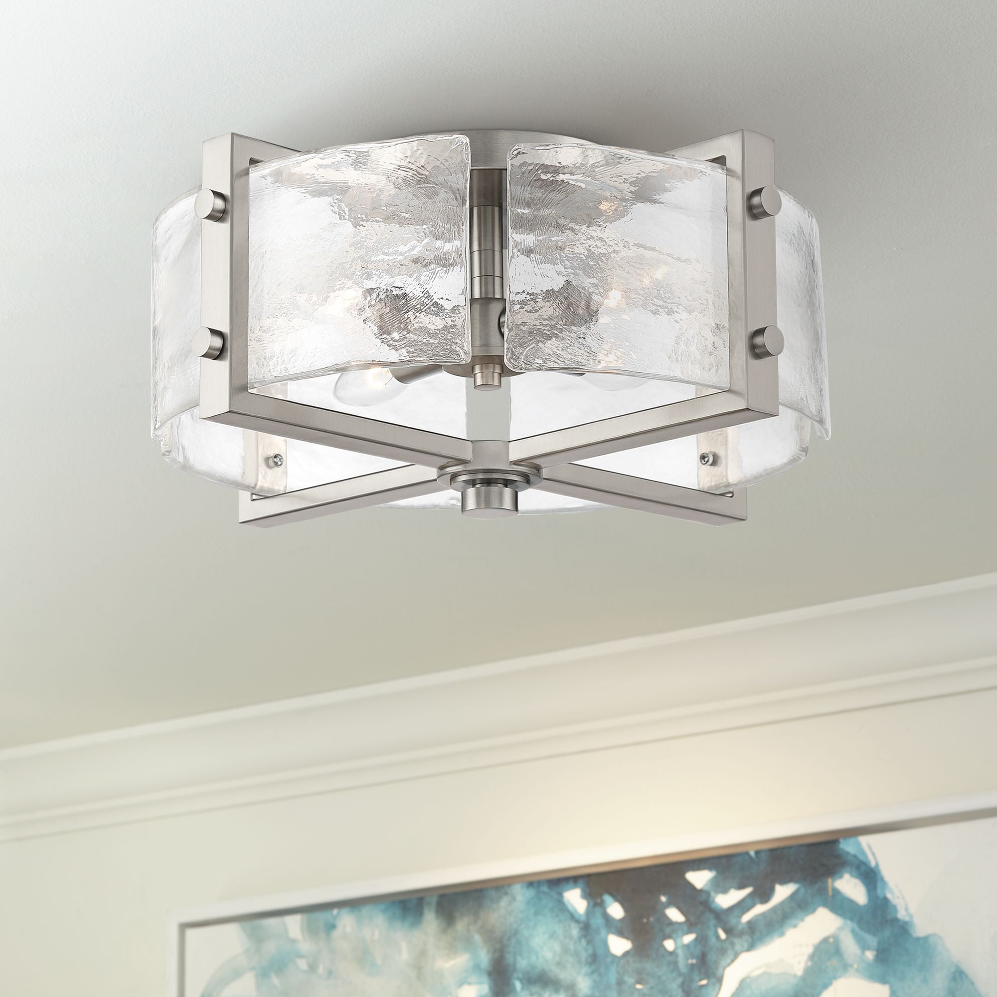Possini Euro Design Prane Modern Industrial Ceiling Light Semi Flush ...