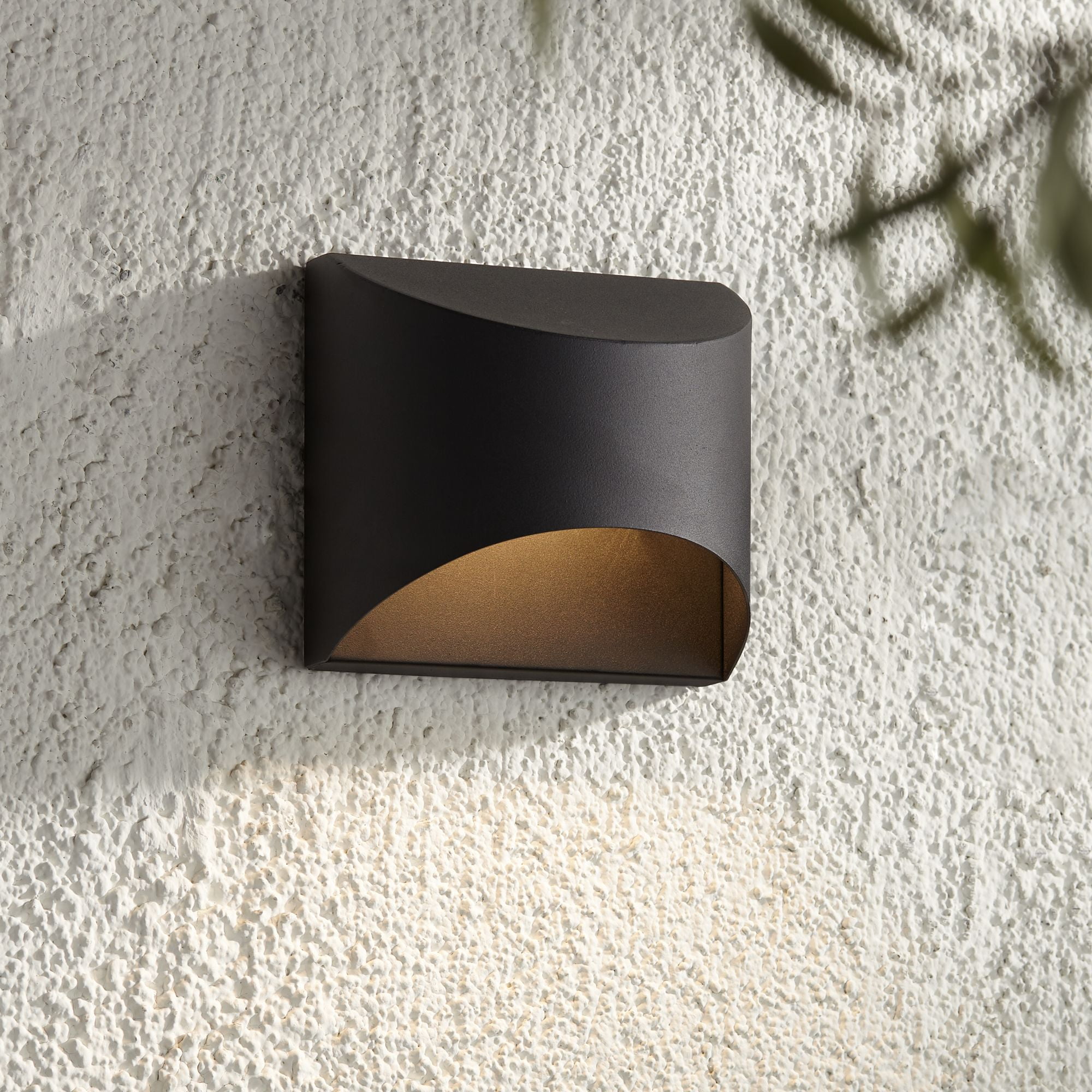 Possini Euro Design Ratner, Black LED Downlight Outdoor Wall Light ...
