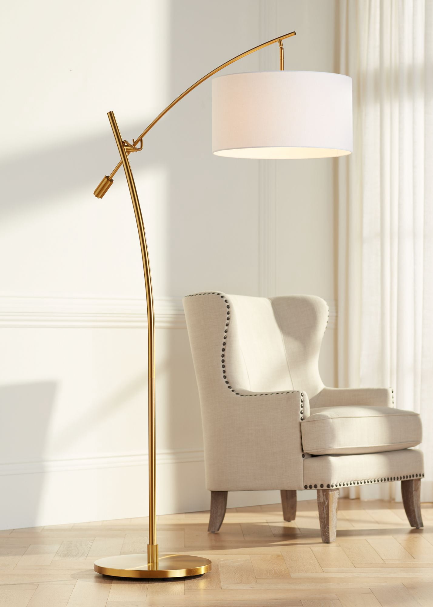 Possini Euro Design Raymond Modern 69" Tall Arc Floor Lamp with Smart ...