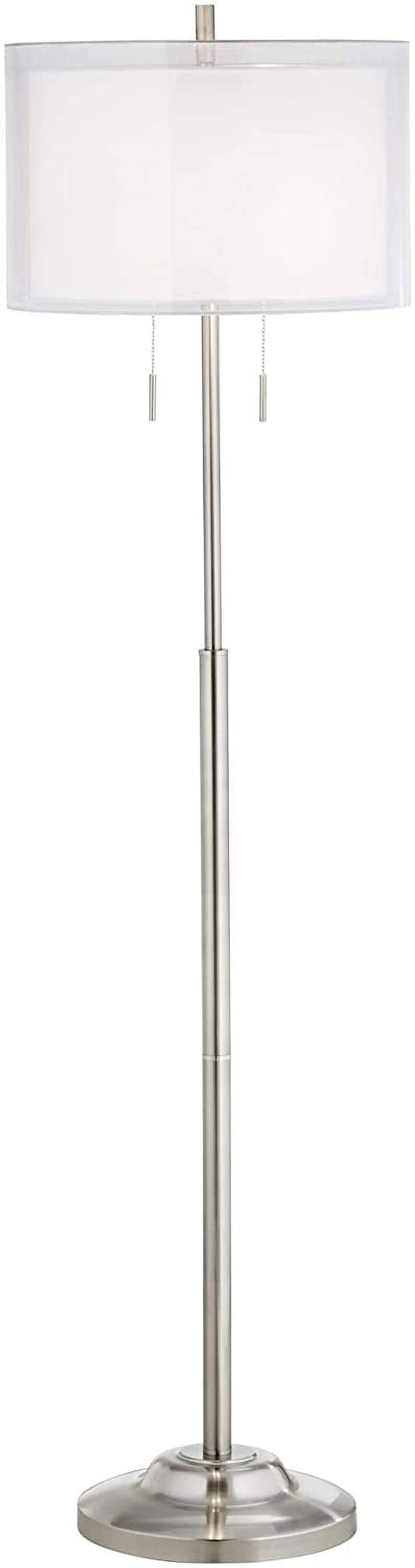 Possini Euro Design Roxie Modern Standing Floor Lamp 65.5" Tall Brushed ...