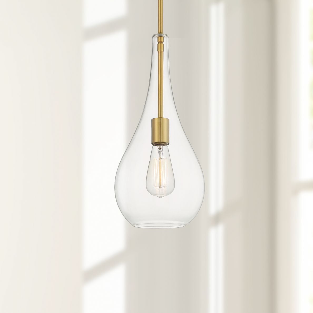 Possini Euro Design Soft Gold Mini Pendant 7 1/2" Wide Modern Clear ...