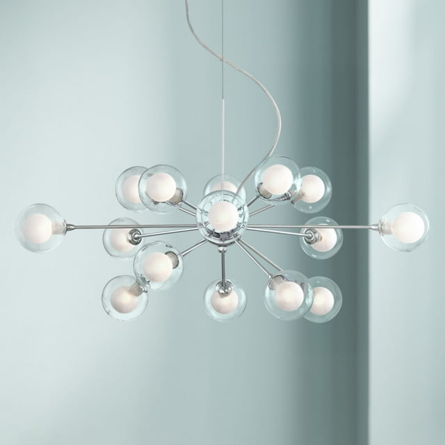 Possini Euro Design Spheres Chrome Chandelier 30" Wide Mid Century ...