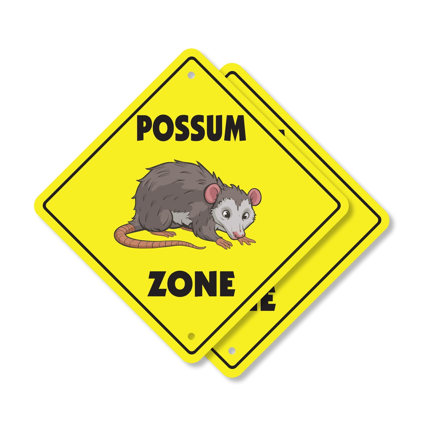 Possum (2 Pack) Plastic Crossing Sign - 12 Inch X 12 Inch Xing Sign ...