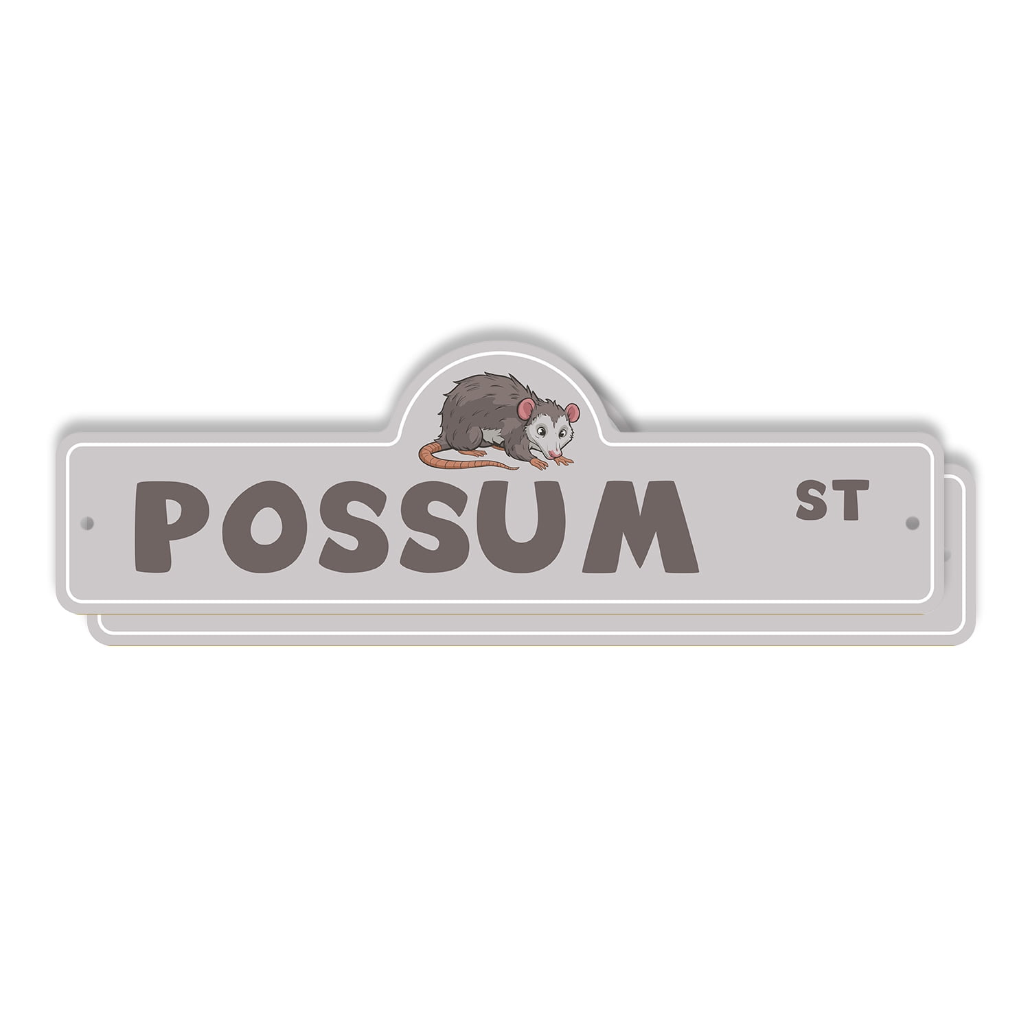 Possum (2 Pack) Plastic Street Sign - 6 Inch X 18 Inch Gift Animal ...