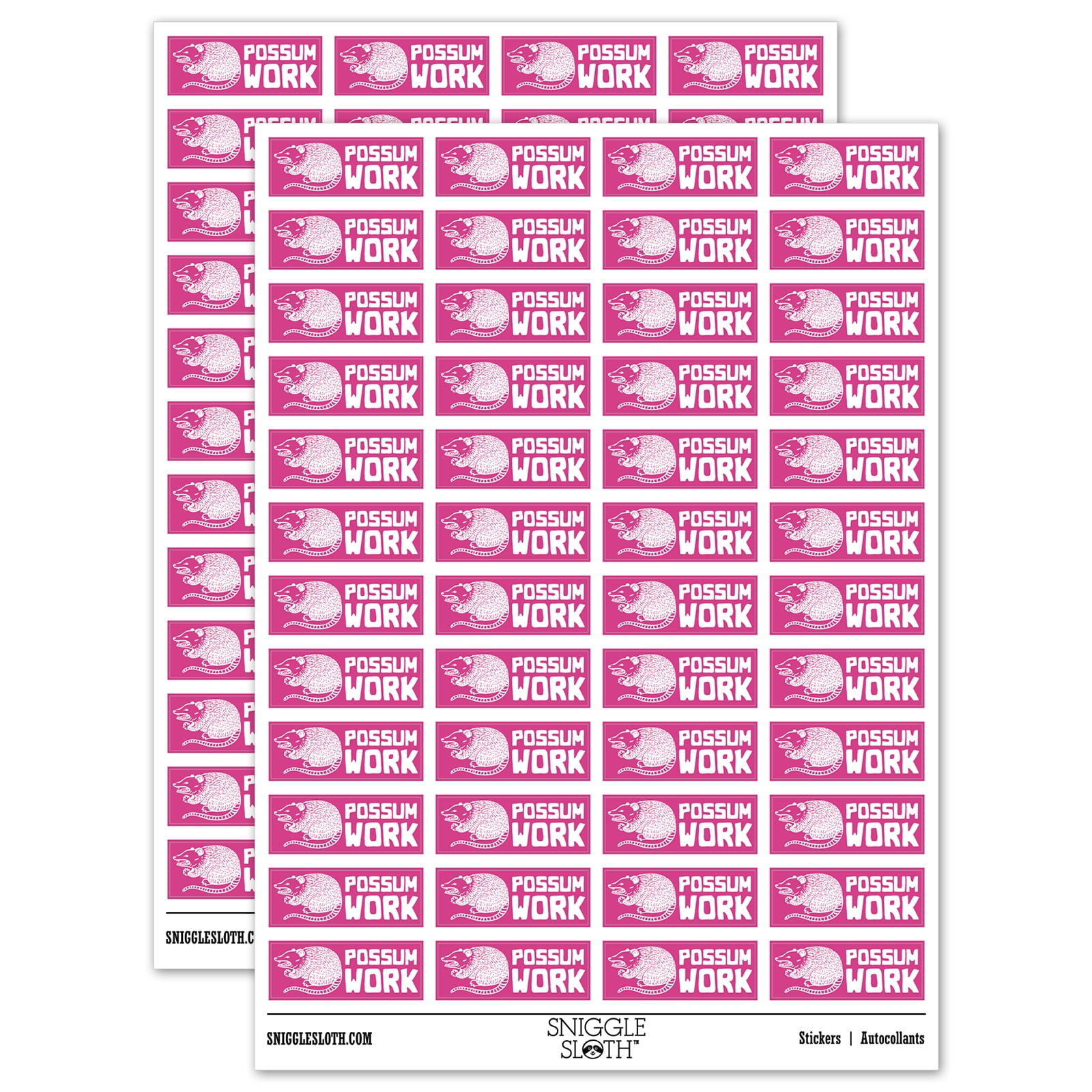 Possum Awesome Work Teacher Student School Sticker Set - Hot Pink ...
