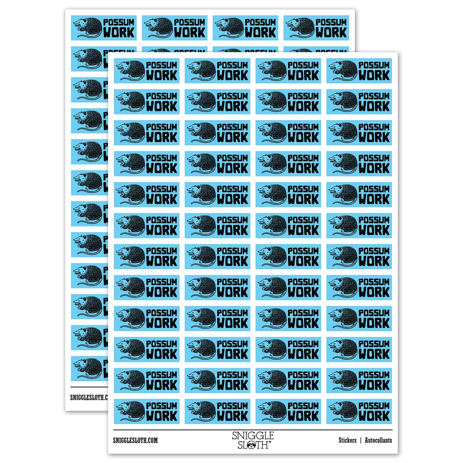 Possum Awesome Work Teacher Student School Sticker Set - Light Blue ...