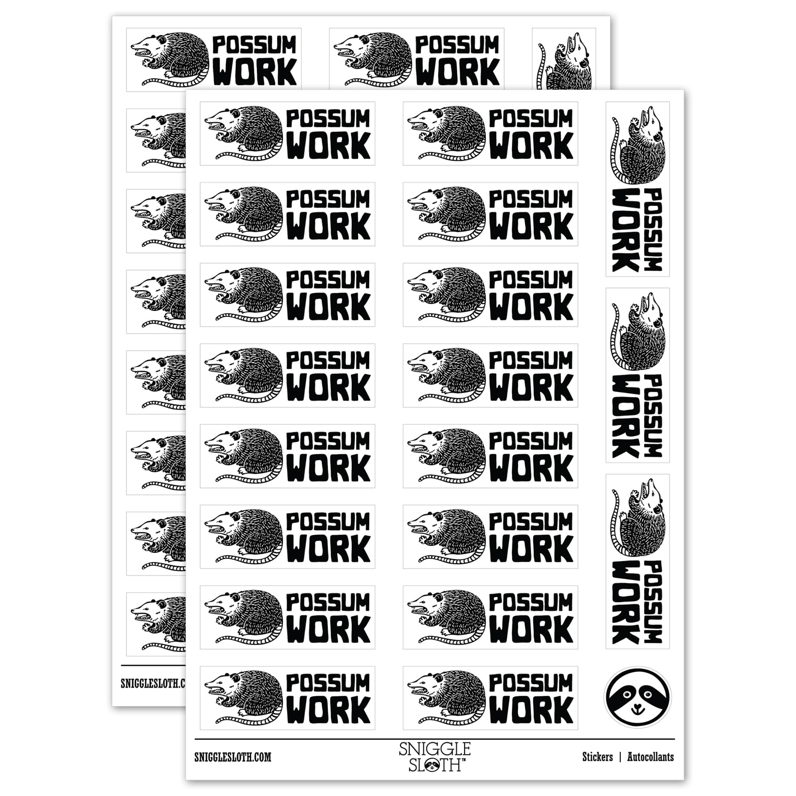 Possum Awesome Work Teacher Student School Sticker Set - White - Matte ...