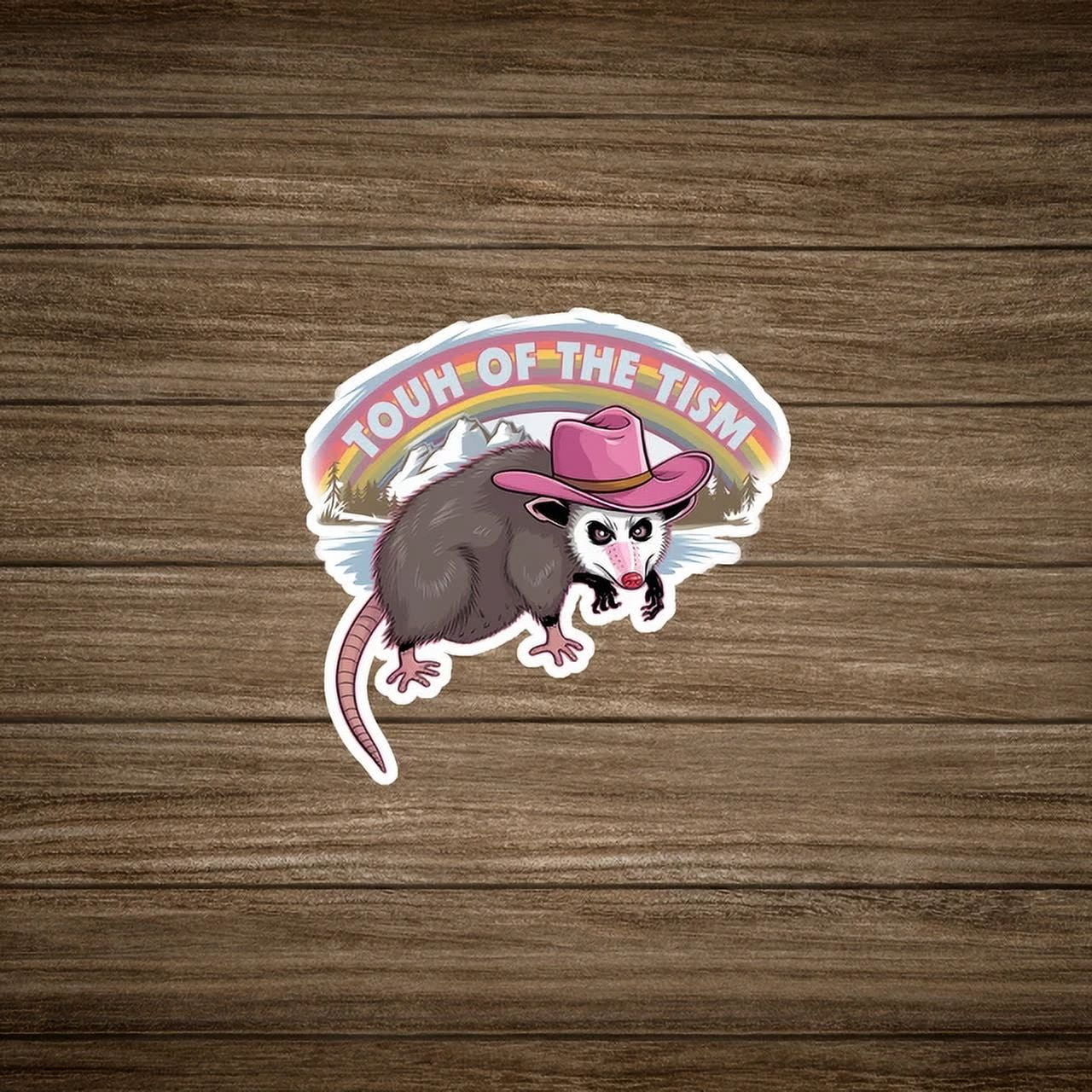 Possum Sticker - Touh Of The Tism Hat Rainbow Vinyl Decal Animal ...