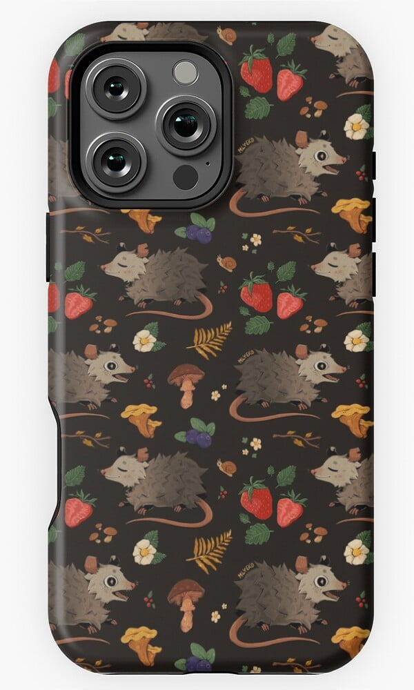 Possums and Treats Cute Opossum Illustration iPhone 11–16 Pro Max ...