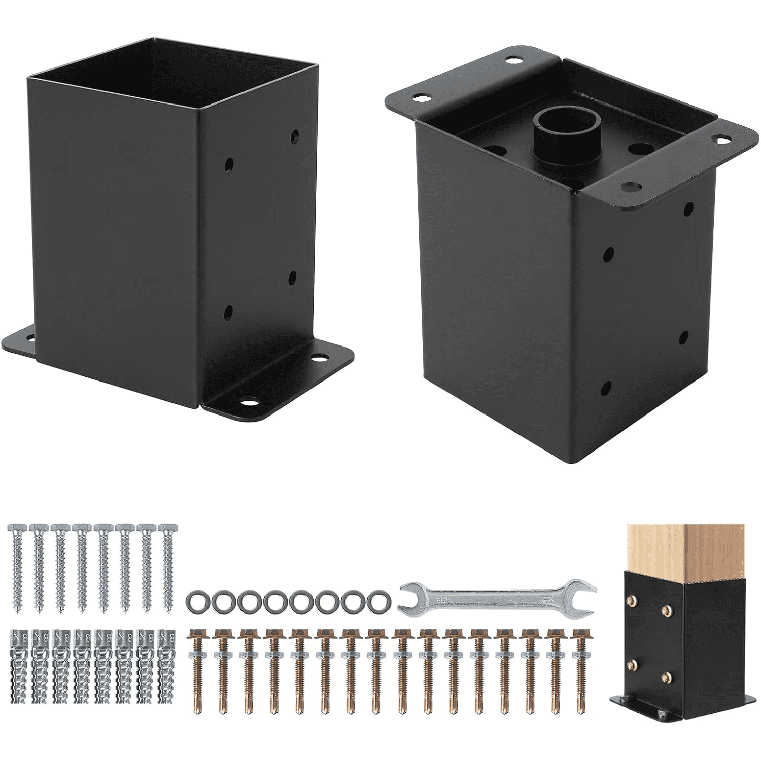 Post Base Brackets for Pergola and Gazebo,Heavy Duty Wood Post Fence ...