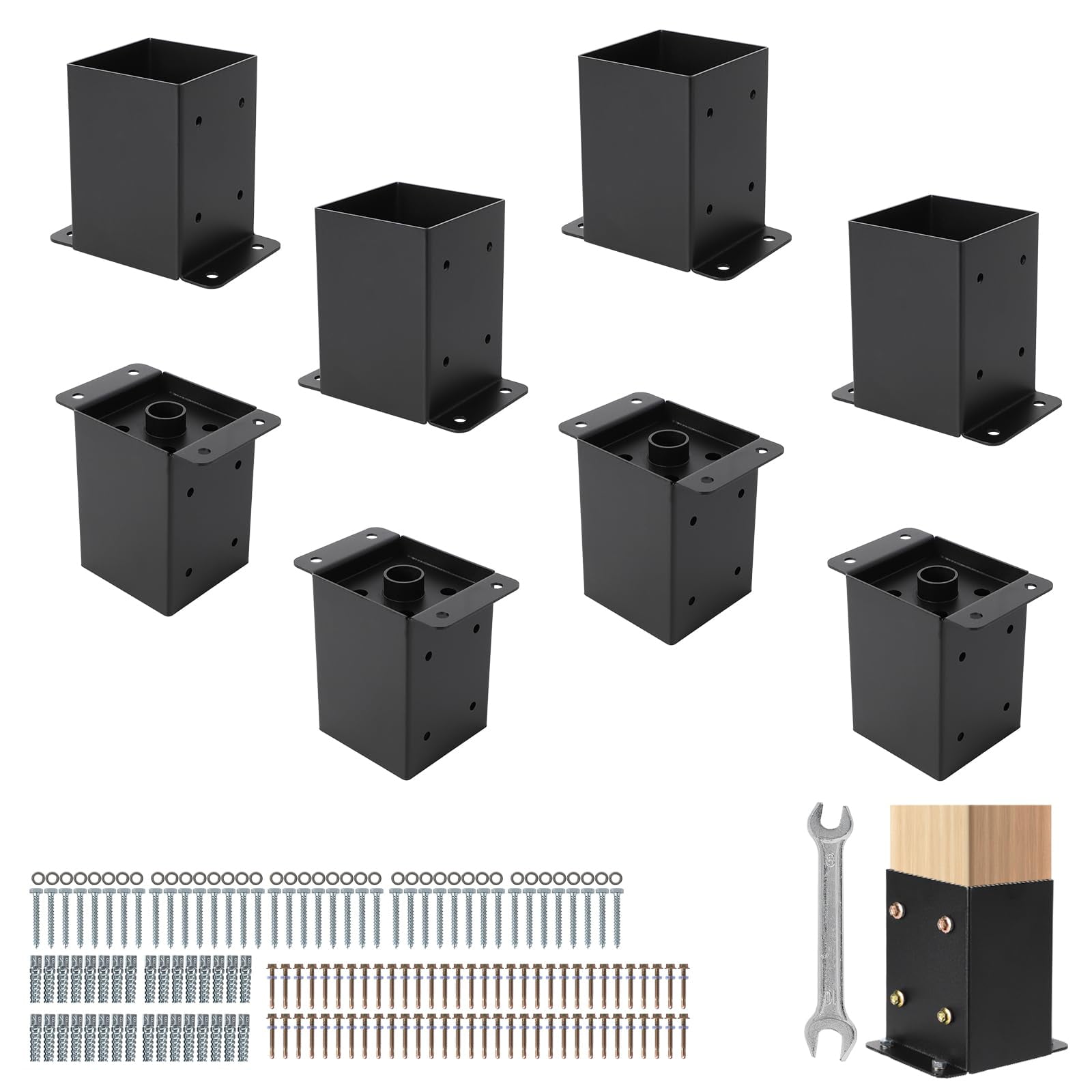 Post Base, Deck Post Brackets, Thick Steel Fence Post Anchor Base ...