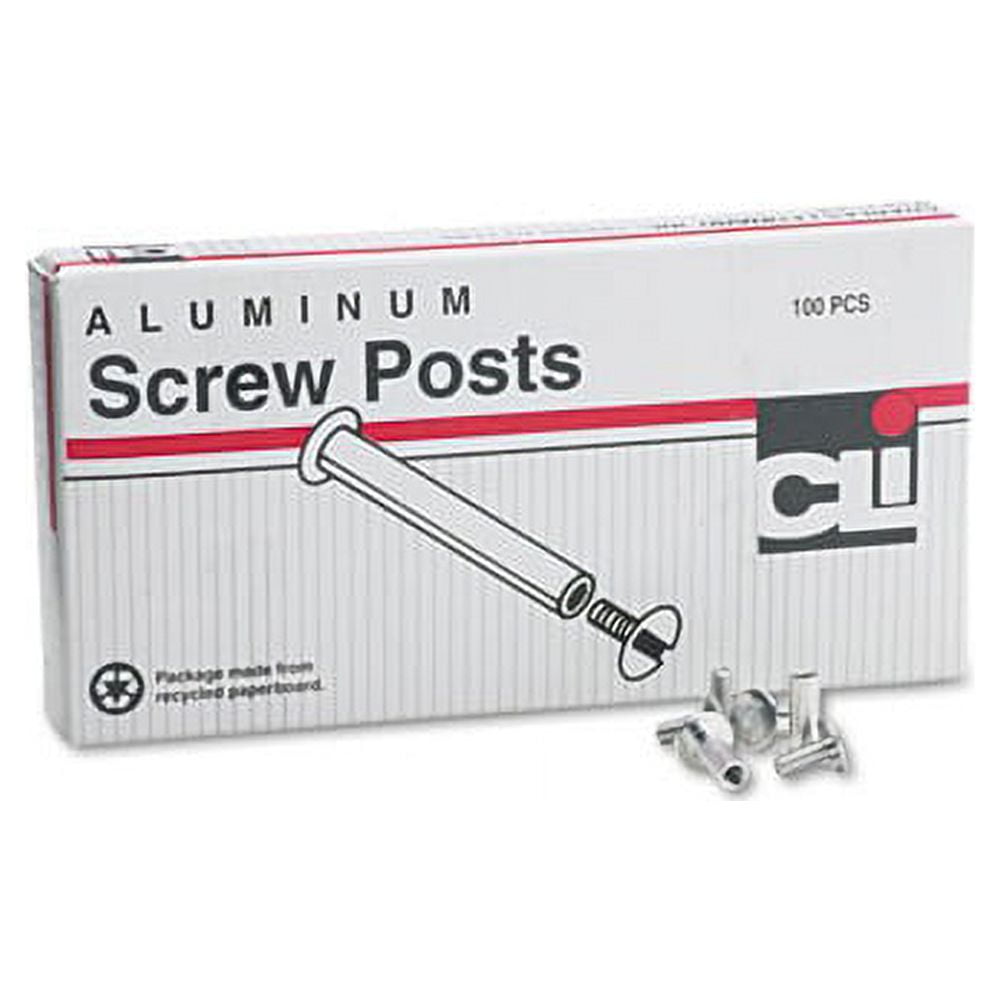 Post Binder Aluminum Screw Posts 3/16" Diameter, 1/2" Long, 100/Box ...