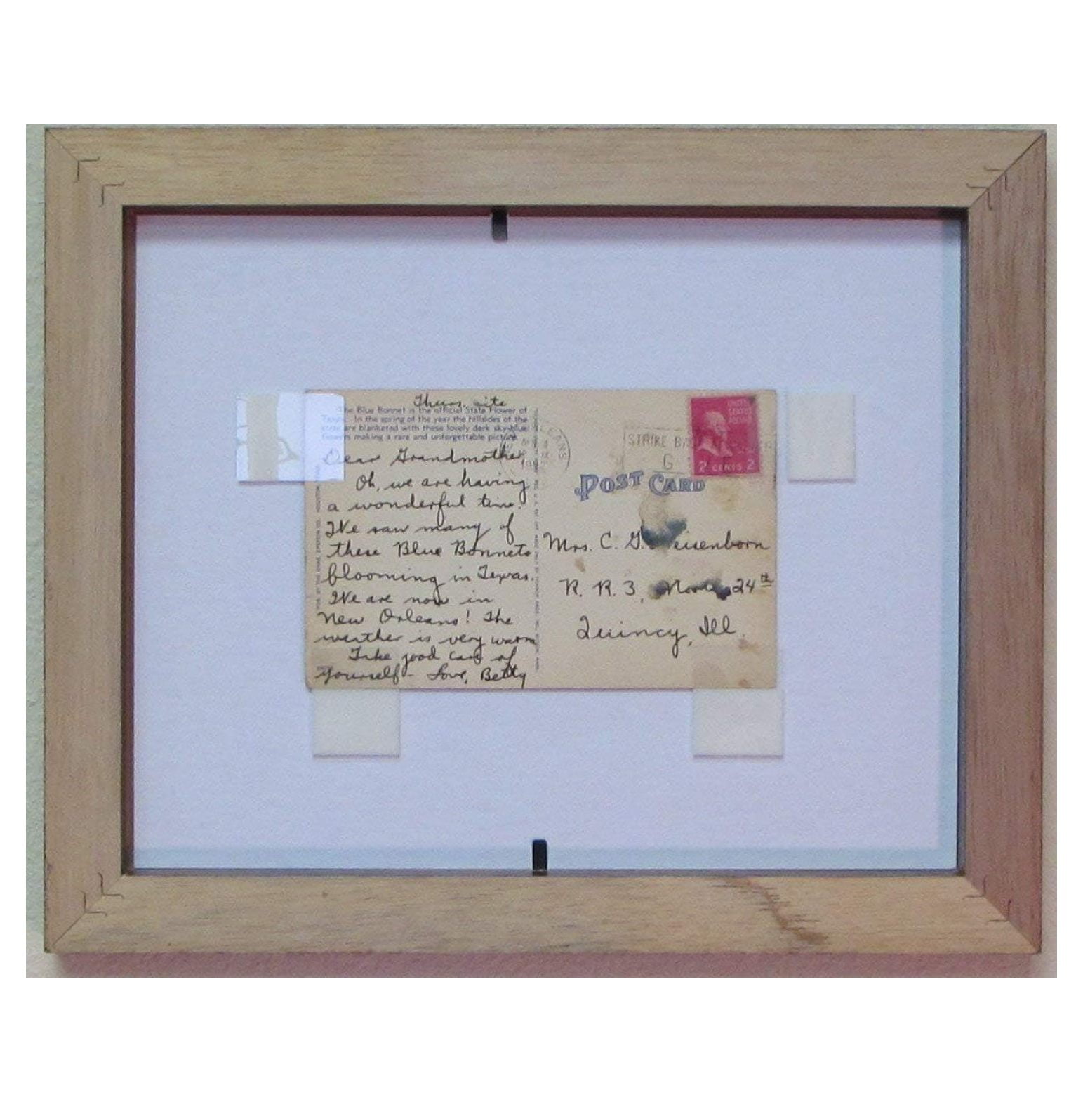 Post Card Frame for 3.5" X 5.5" Post Card Walnut Frame with Tan (Black ...