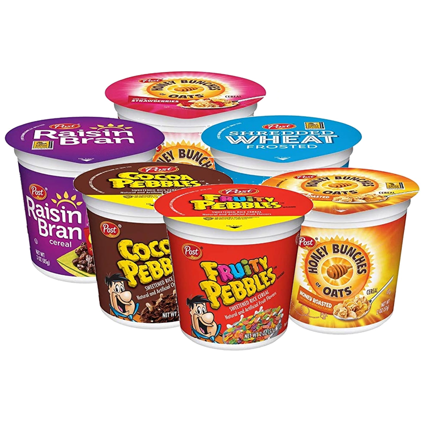 Post Cereal To-Go Cups - Fruity PEBBLES, Cocoa Pebbles, Honey Bunches ...