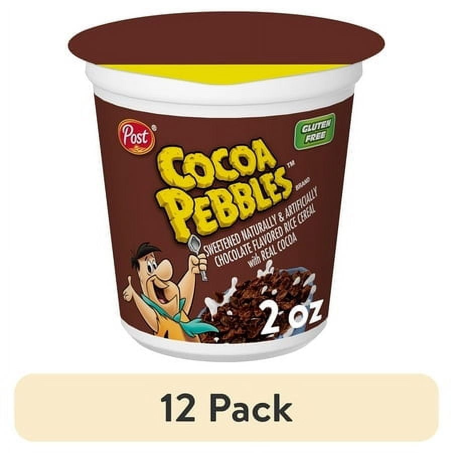 (12 pack) Post Cocoa PEBBLES Cereal, Chocolatey Kids Cereal, Gluten ...