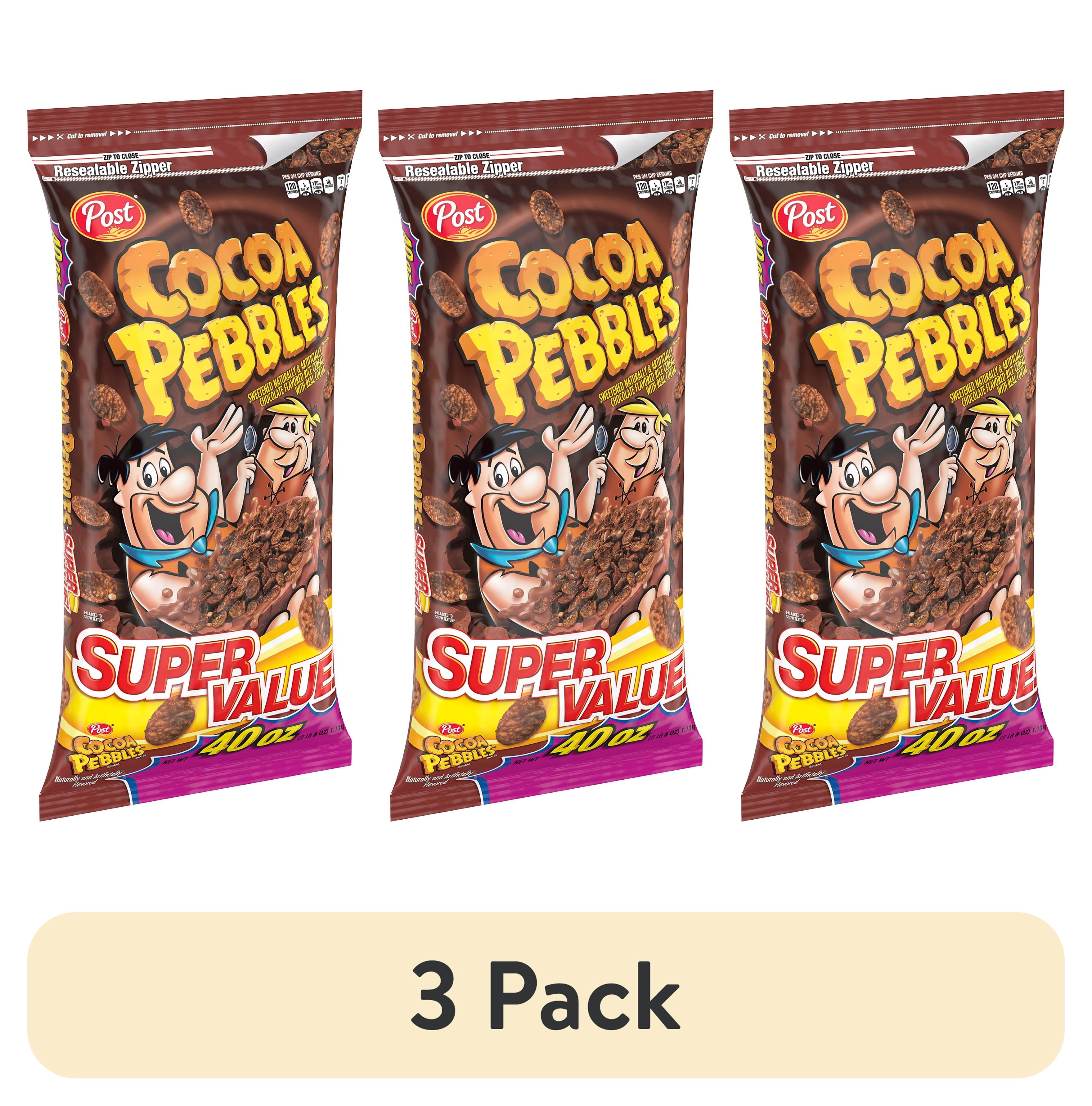 (3 pack) Post Cocoa Pebbles Gluten Free Breakfast Cereal, Chocolate, 40 ...