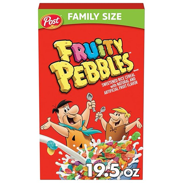 Post Fruity PEBBLES Cereal, Fruity Kids Cereal, Gluten Free Rice Cereal ...