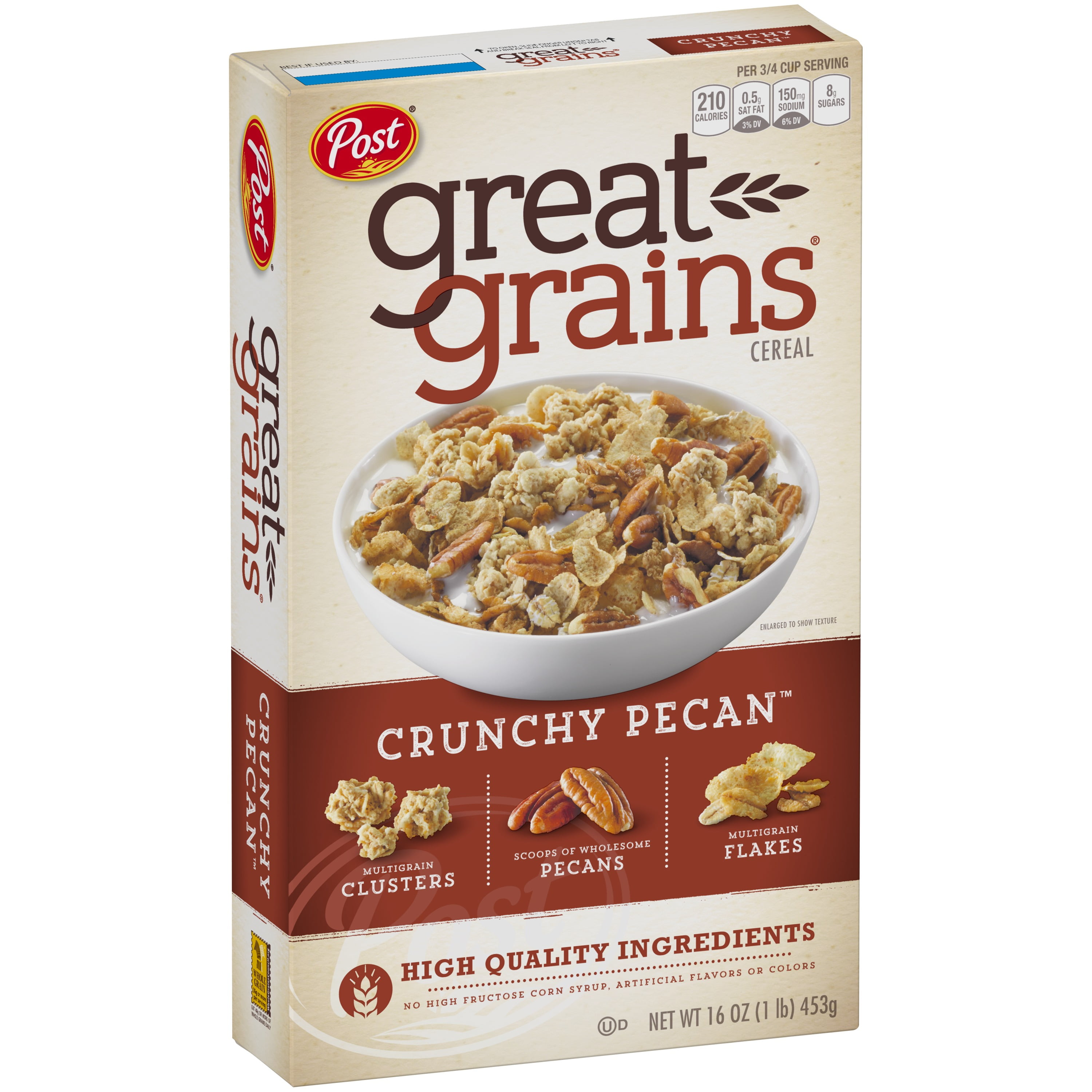 Post Whole Grain Breakfast Cereal, Crunchy Pecan, 16 Oz - Walmart.com