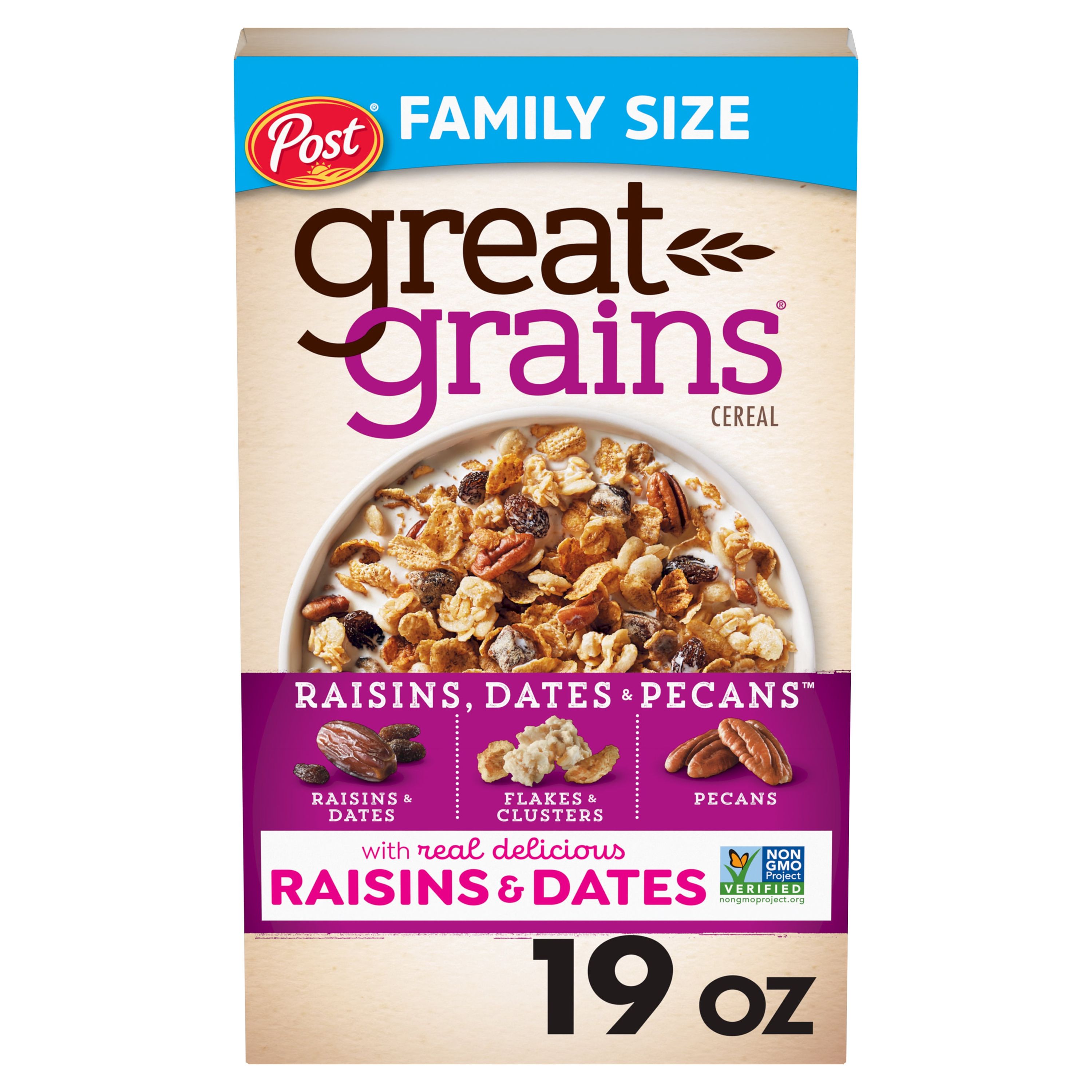 Post Great Grains Breakfast Cereal, Raisins, Dates & Pecans, 16 Oz ...