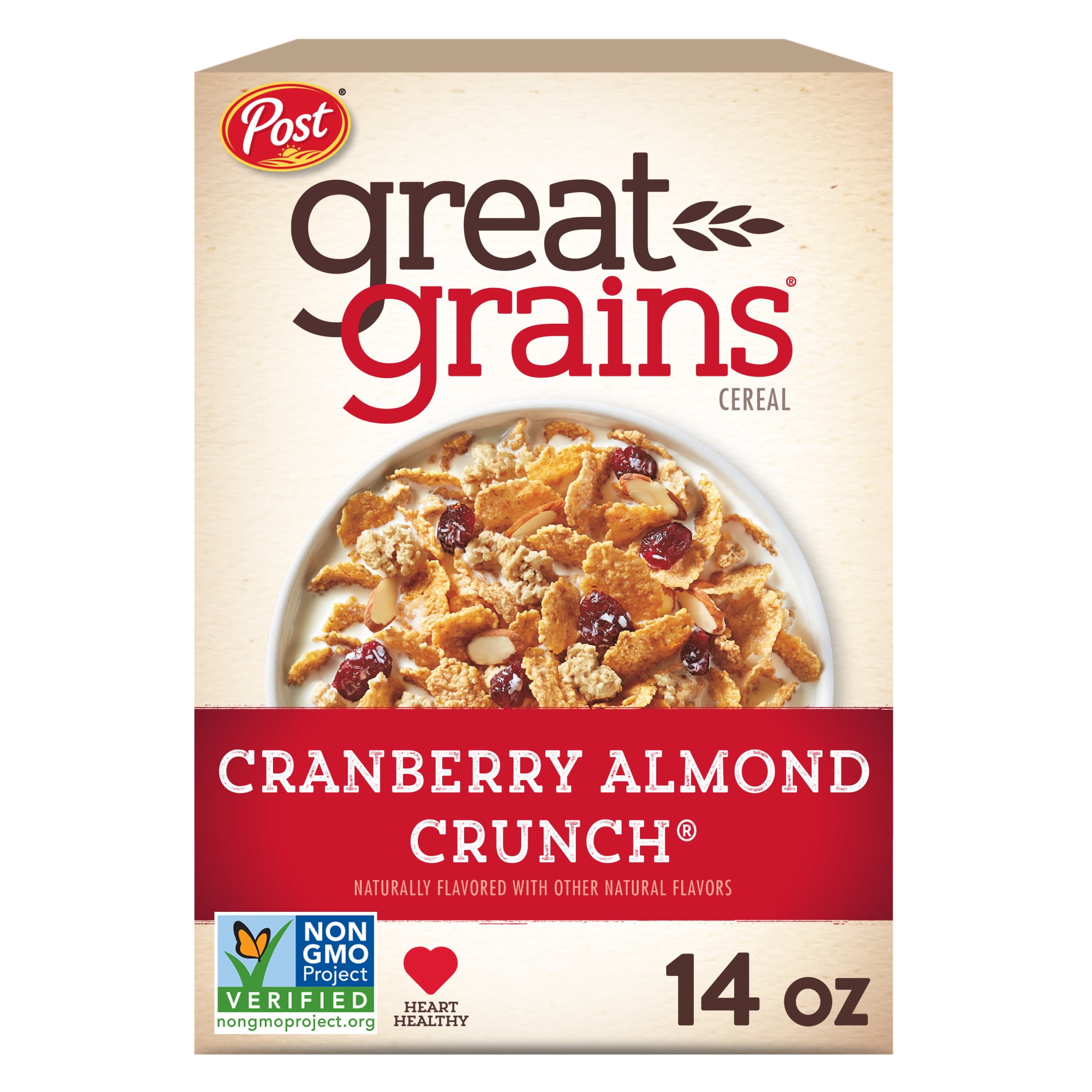 Post Great Grains Cereal, Whole Grain Cranberry Almond Crunch, 14 Oz ...