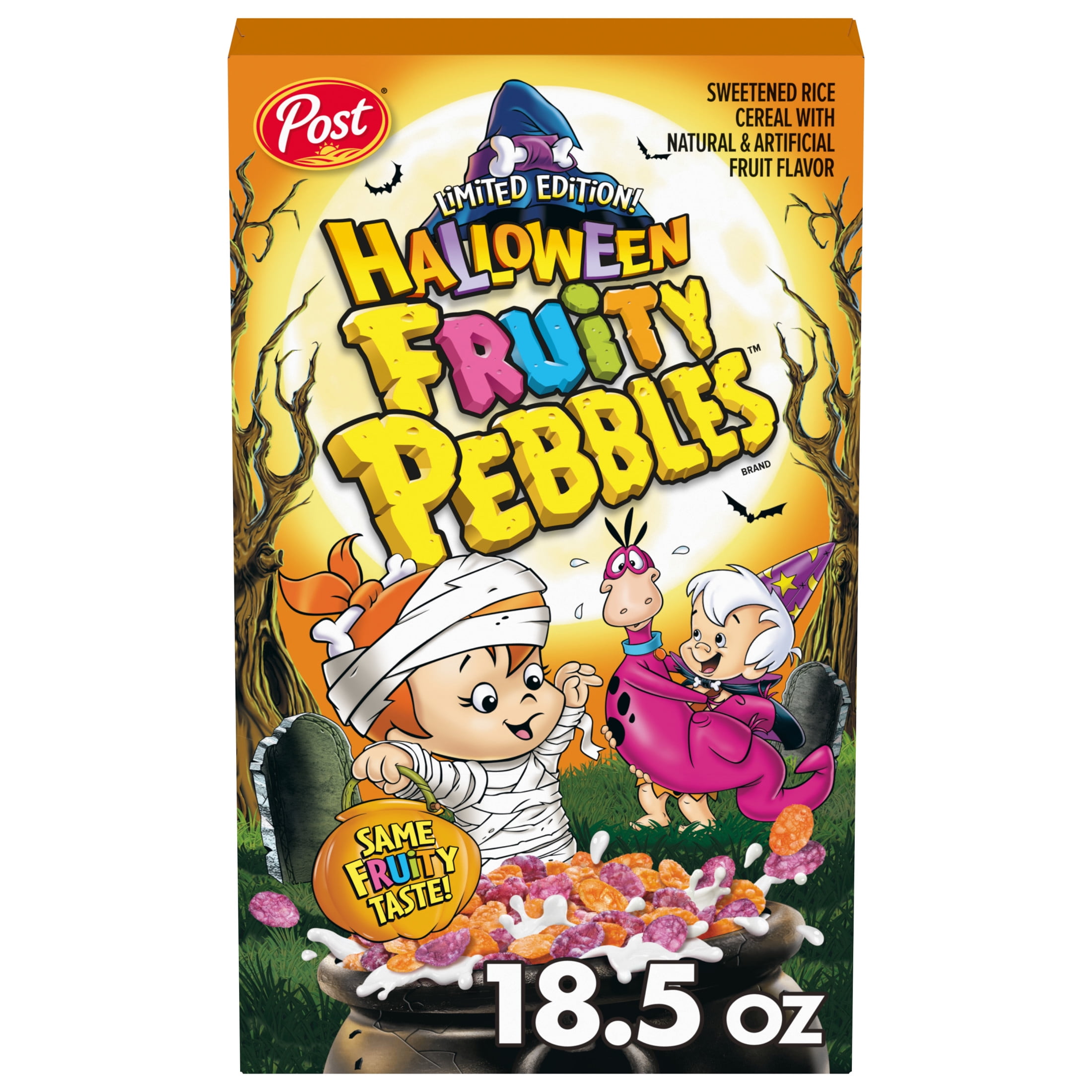 Post Halloween Fruity PEBBLES Cereal, Fruity Kids Gluten Free Cereal ...