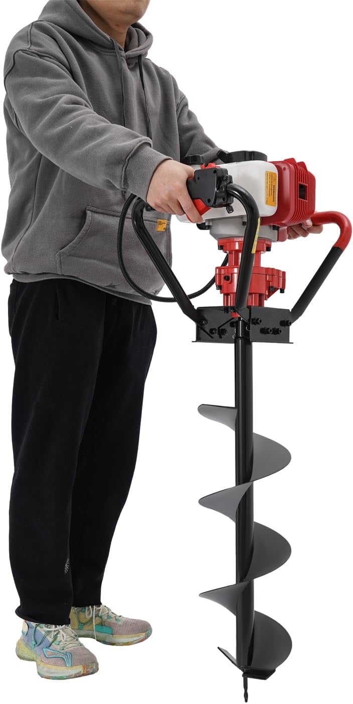 Post Hole Digger Gas Powered, 2 Stroke 43cc Engine Earth Auger Post Hole Digger 1200W 8500rpm ...